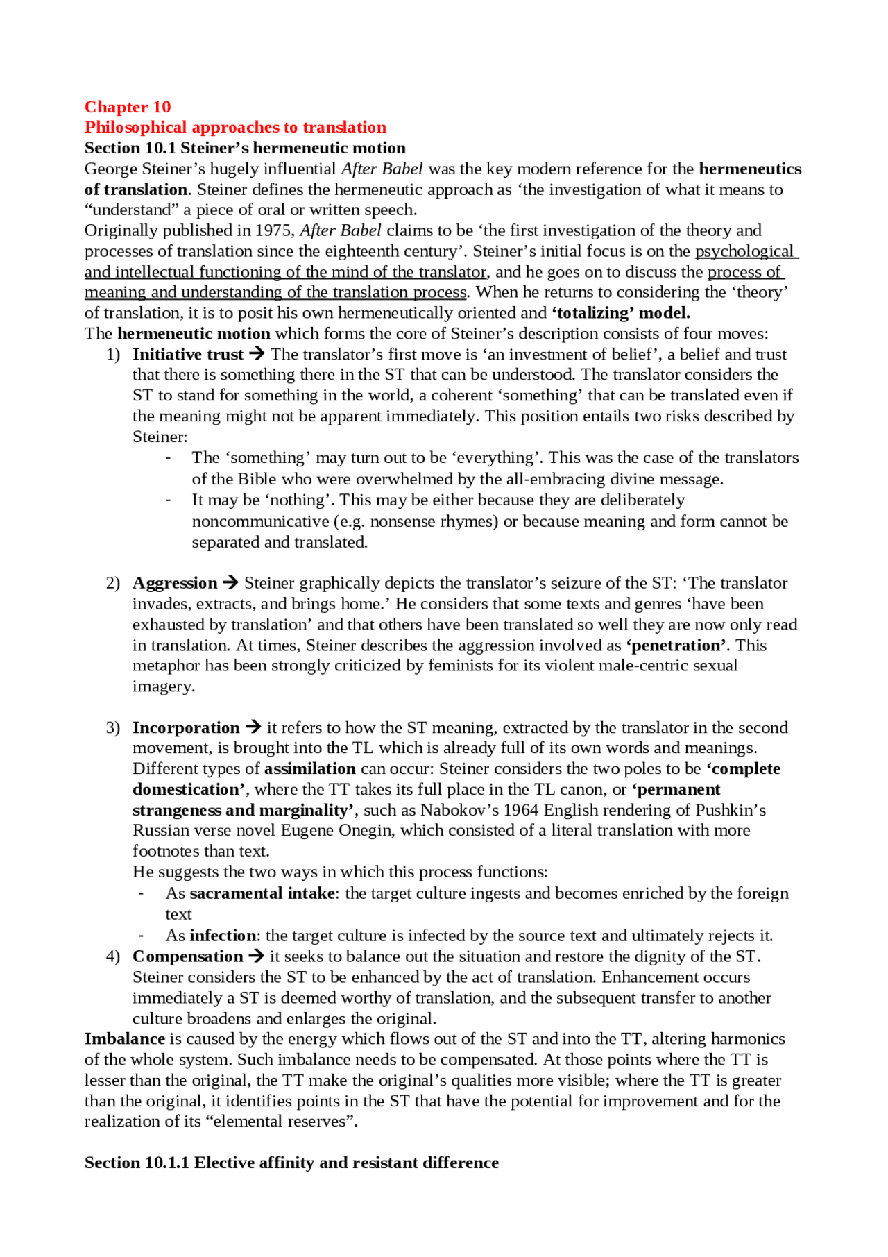 Introducing Translation Sudies, chapters 10, 11 (summary) - Docsity