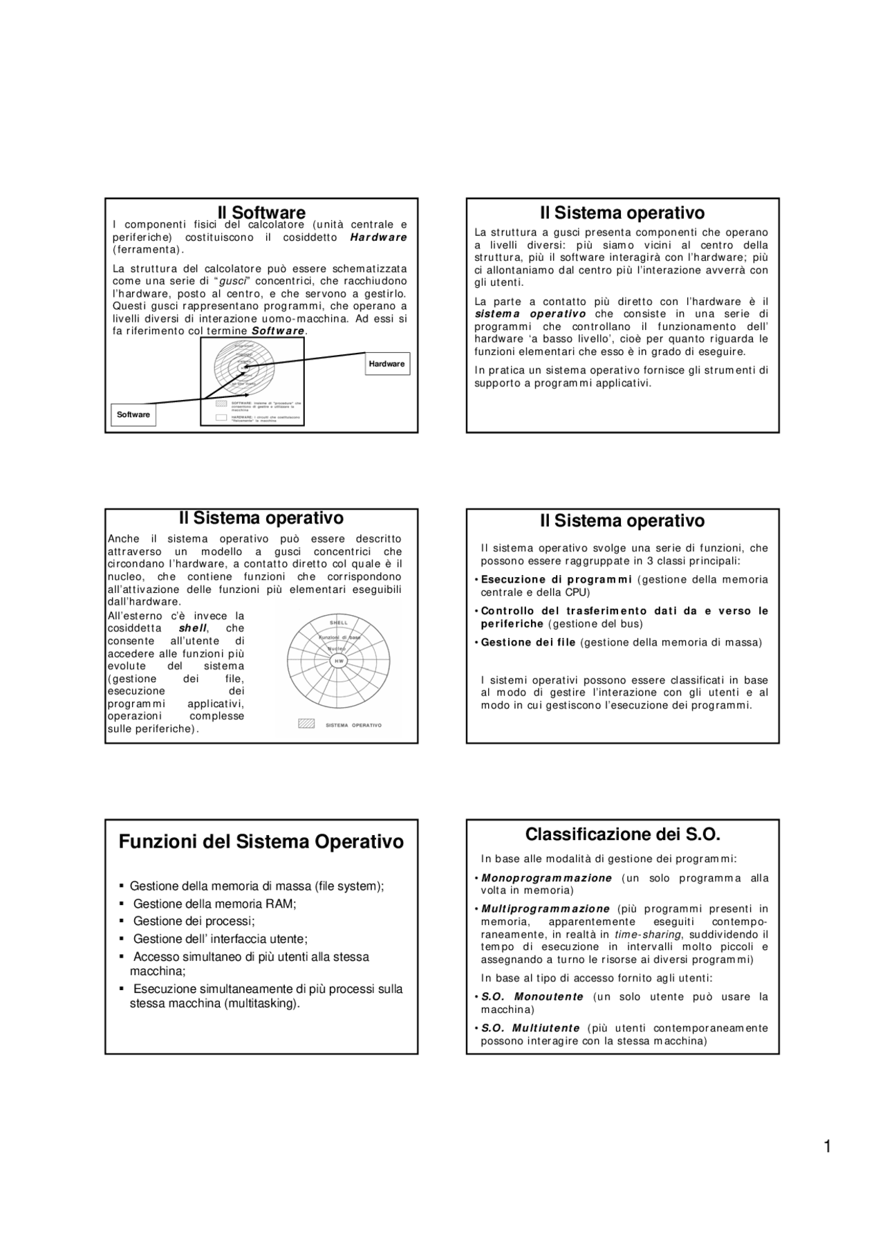 Sistemi Operativi Classificazione Struttura Docsity