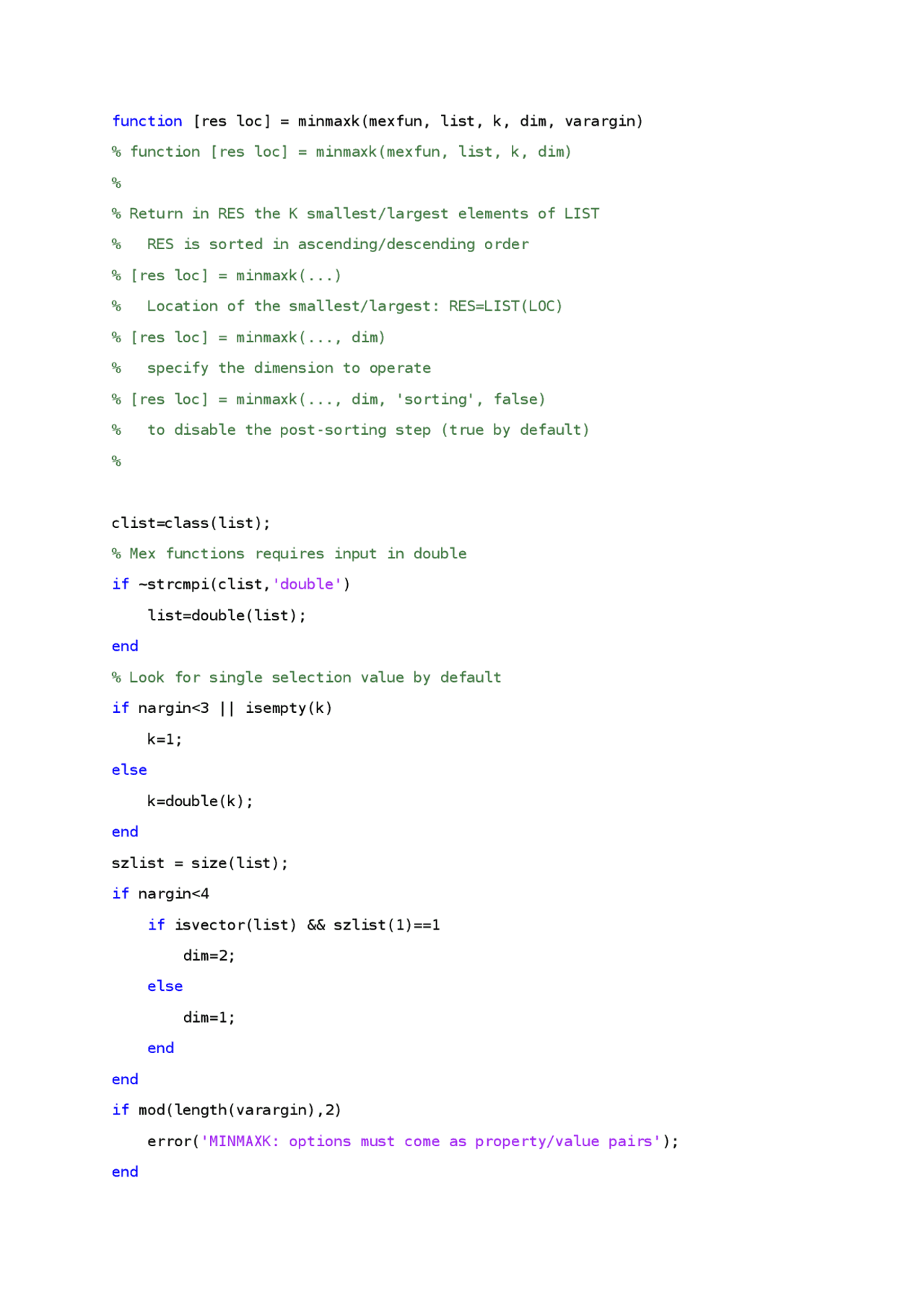 Minimum Maximum Matlab Program Docsity