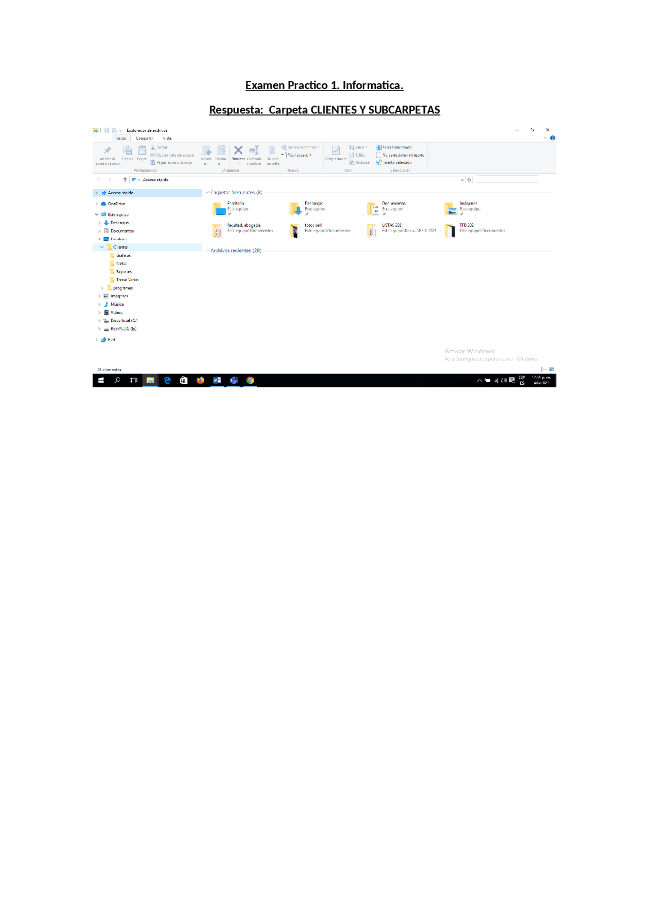 Examen Final Informatica 1 Docsity
