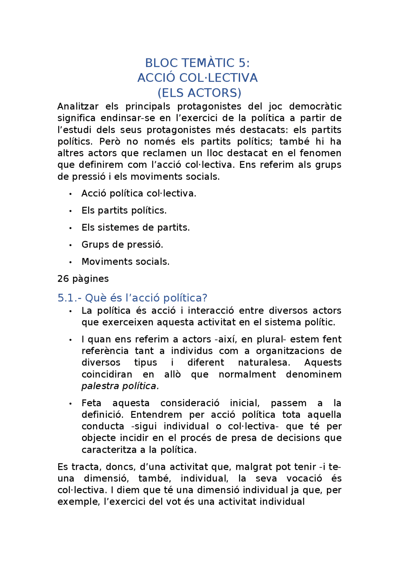 Tema 5 Acció Col·lectiva Docsity