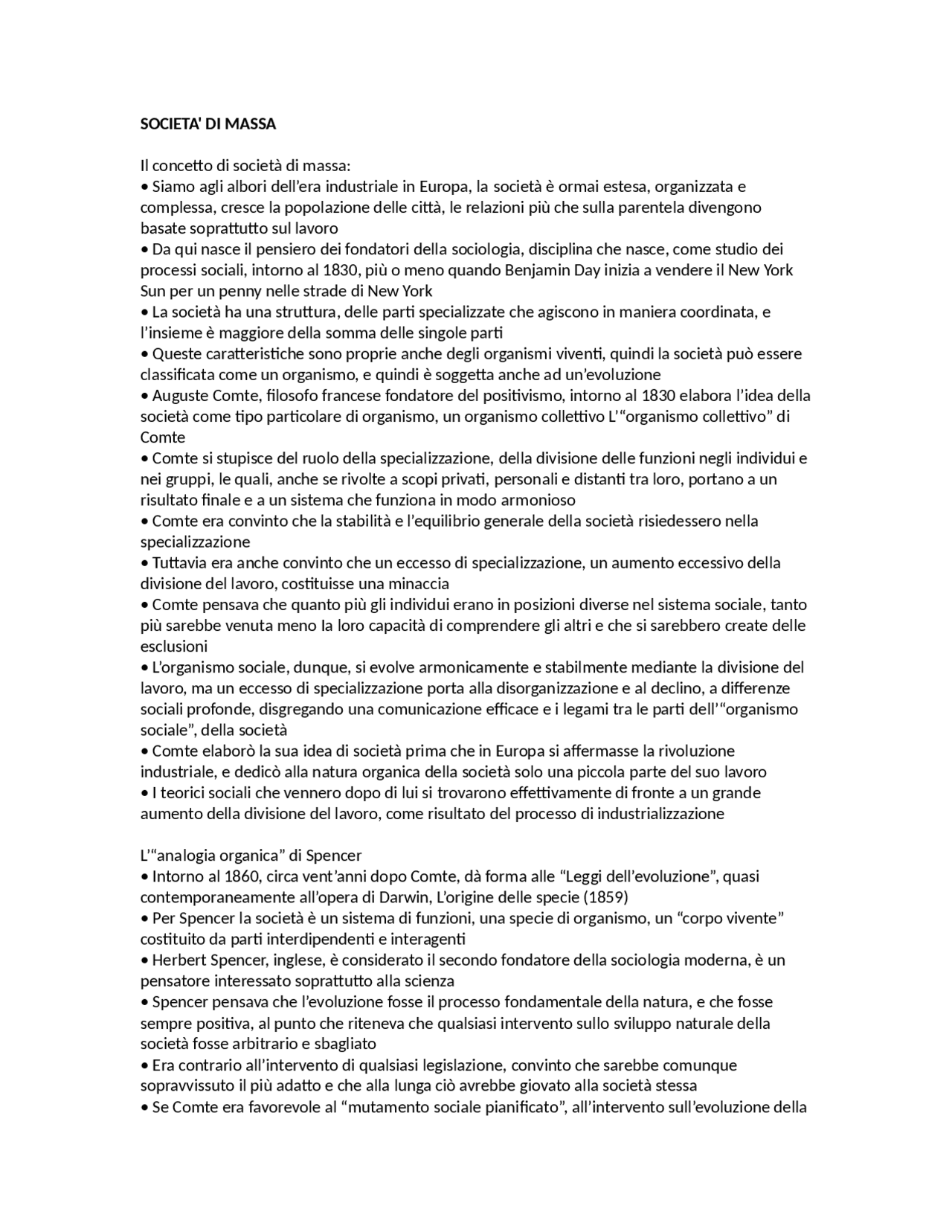 Società Di Massa Dispense Docsity