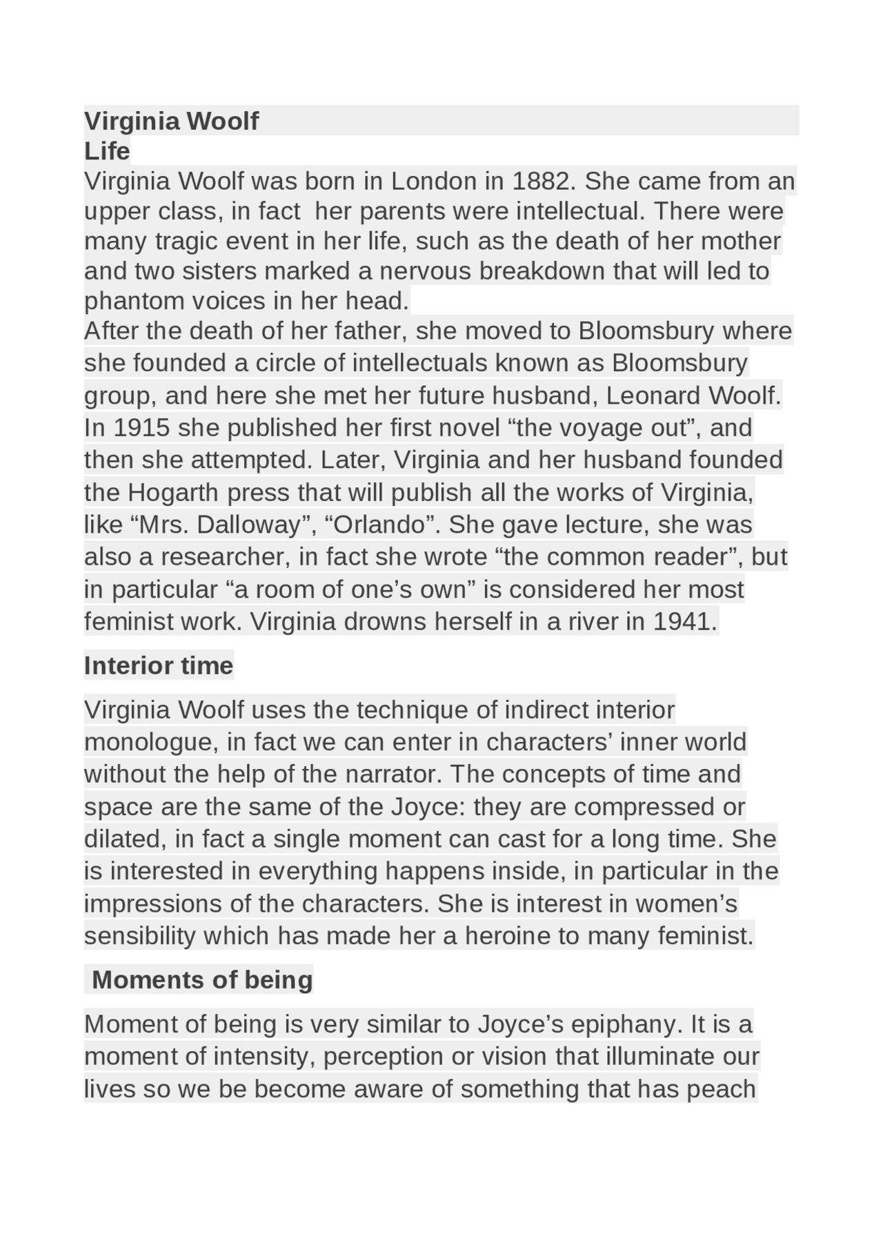 Robert brooke e virginia woolf - Docsity