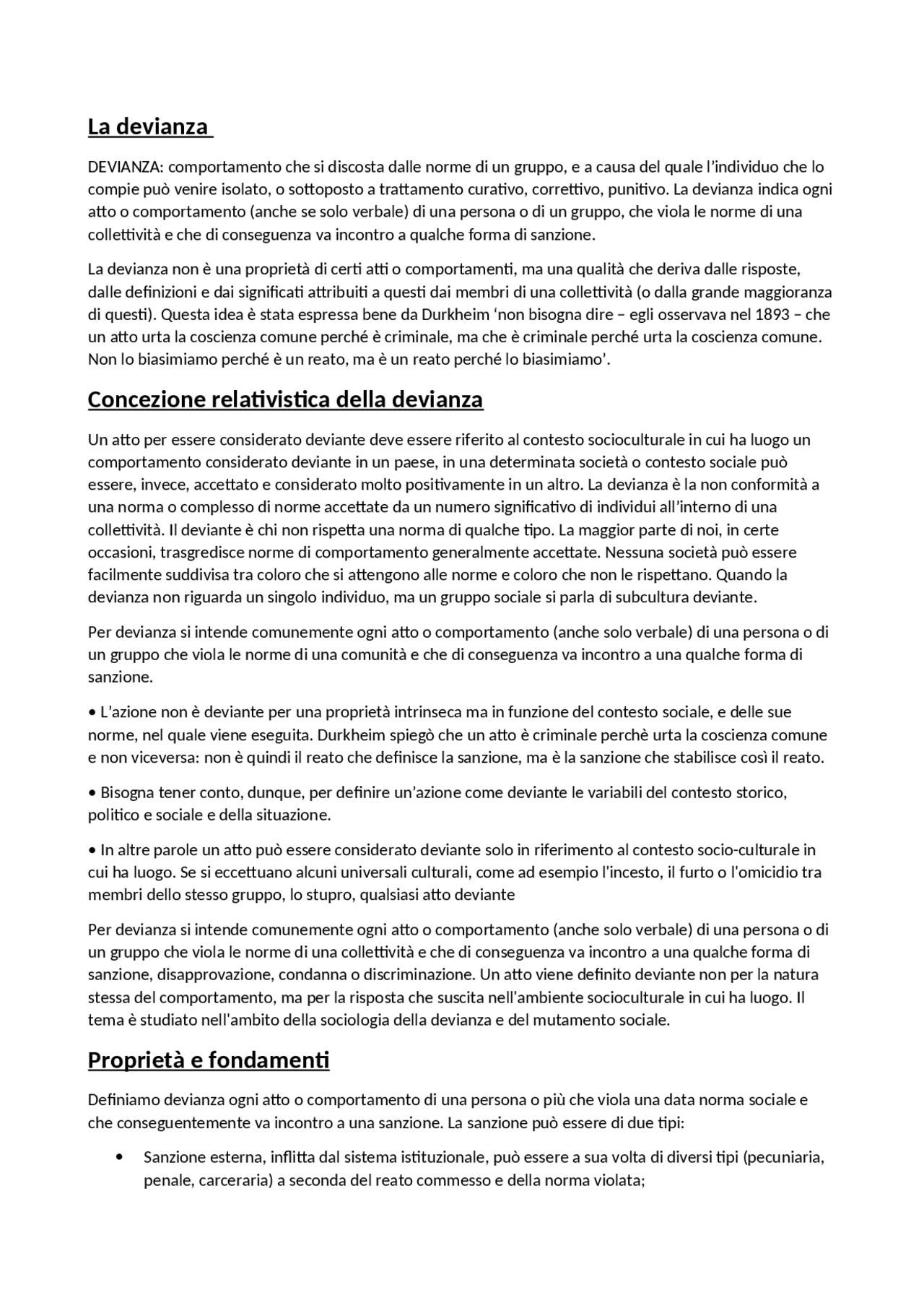 La Devianza Scienze Umane Docsity