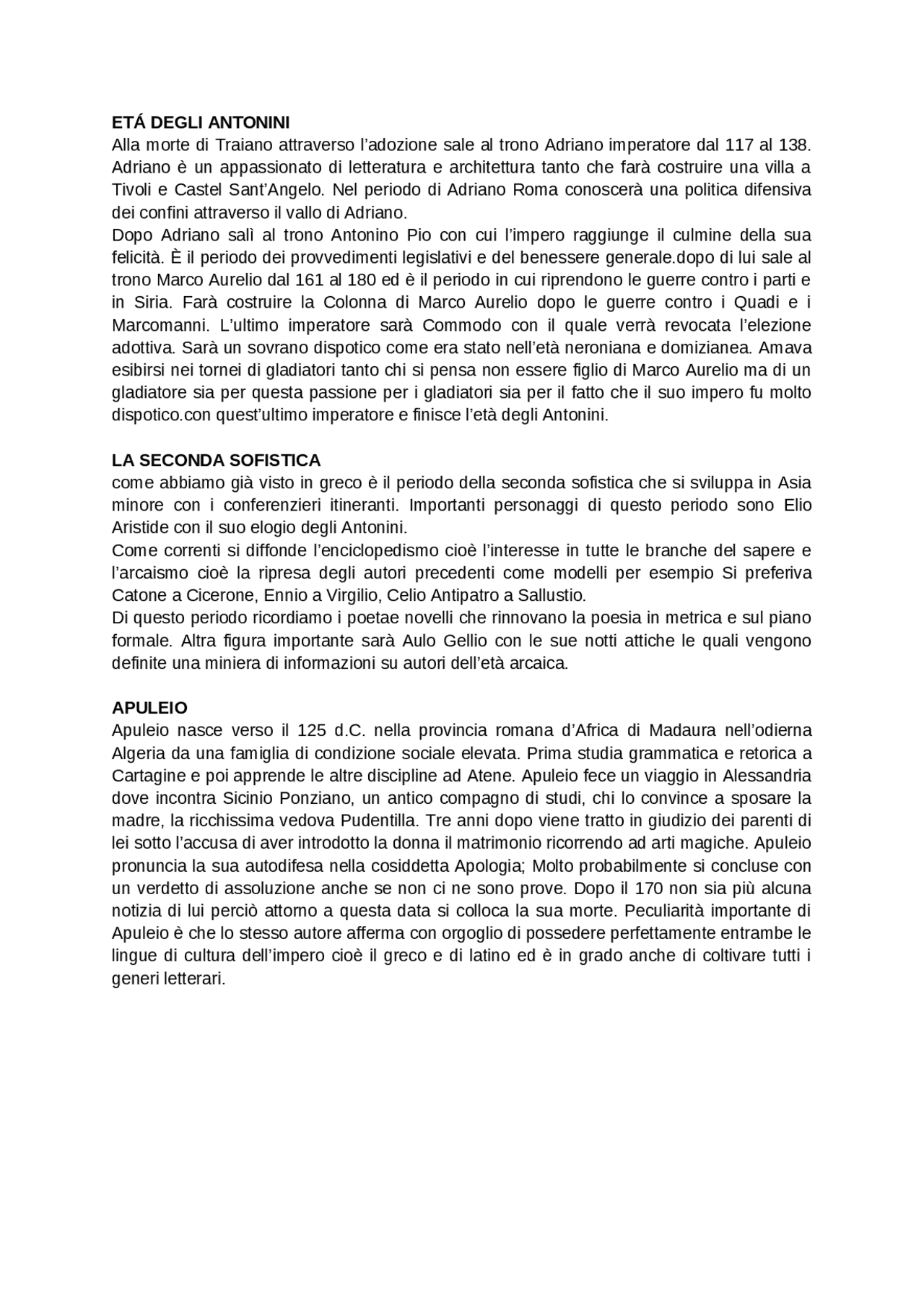SECONDA SOFISTICA (APULEIO) - Docsity