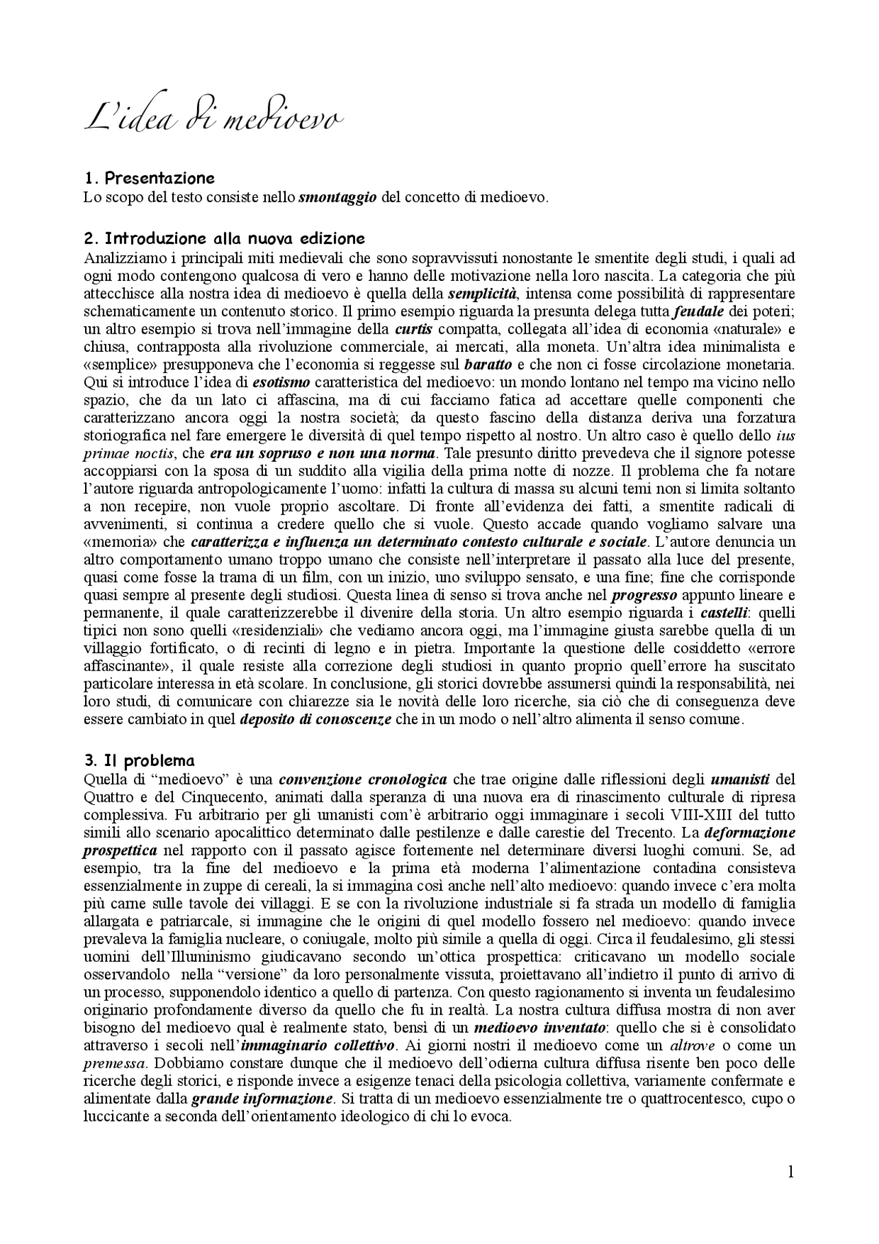 Lidea Di Medioevo Sergi Docsity