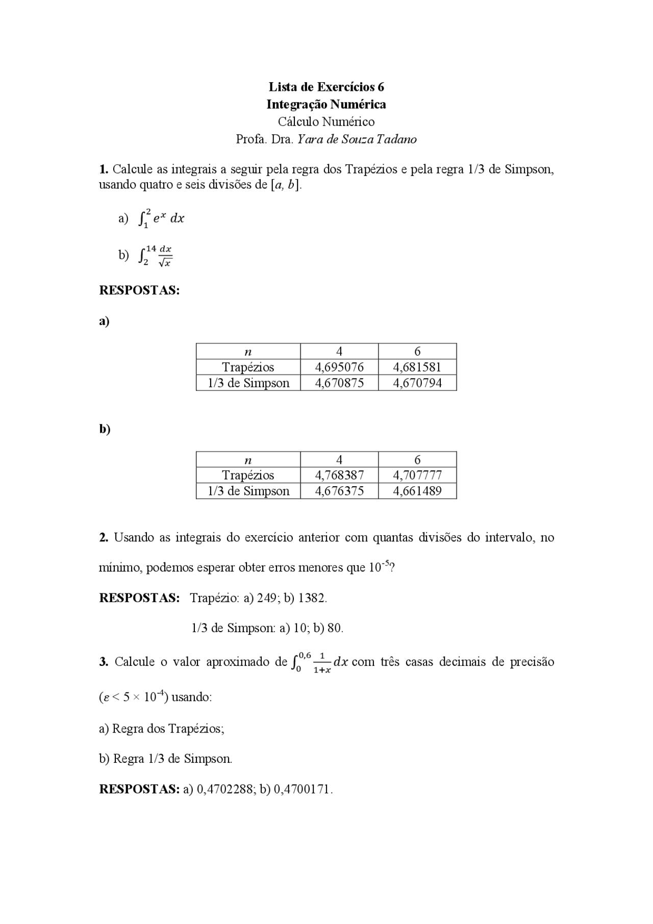 Exercicios Cálculo 3 Docsity