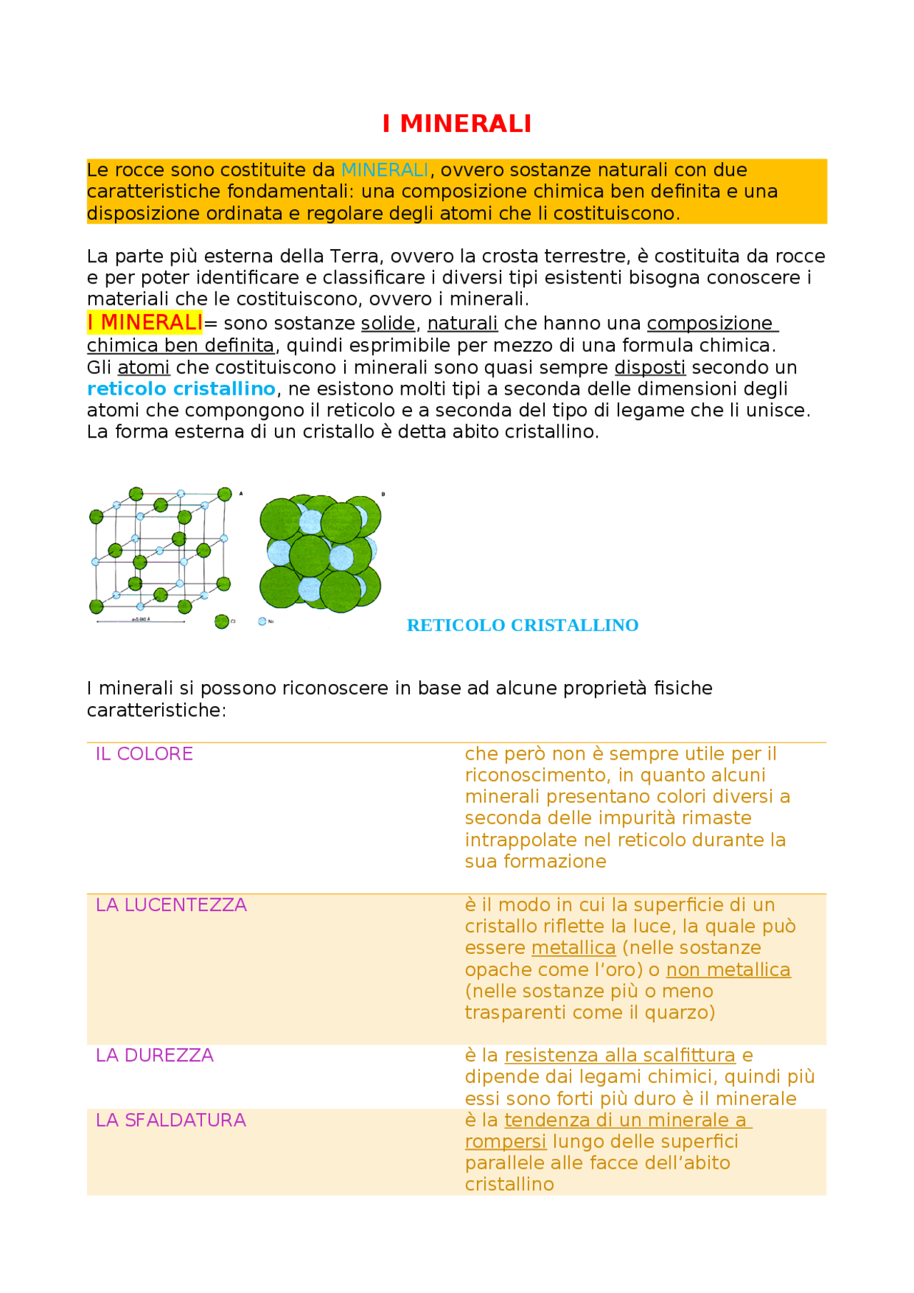 Programma Scienze Maturità Docsity