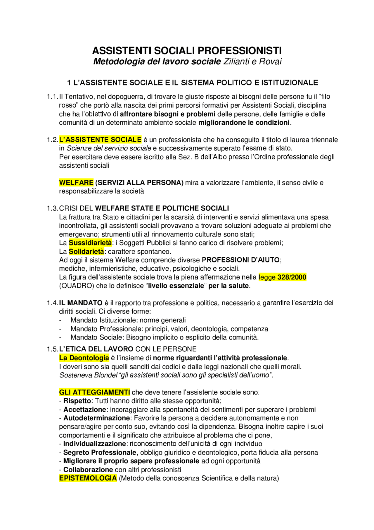 Assistenti Sociali Professionisti Zilianti E Rovai Docsity