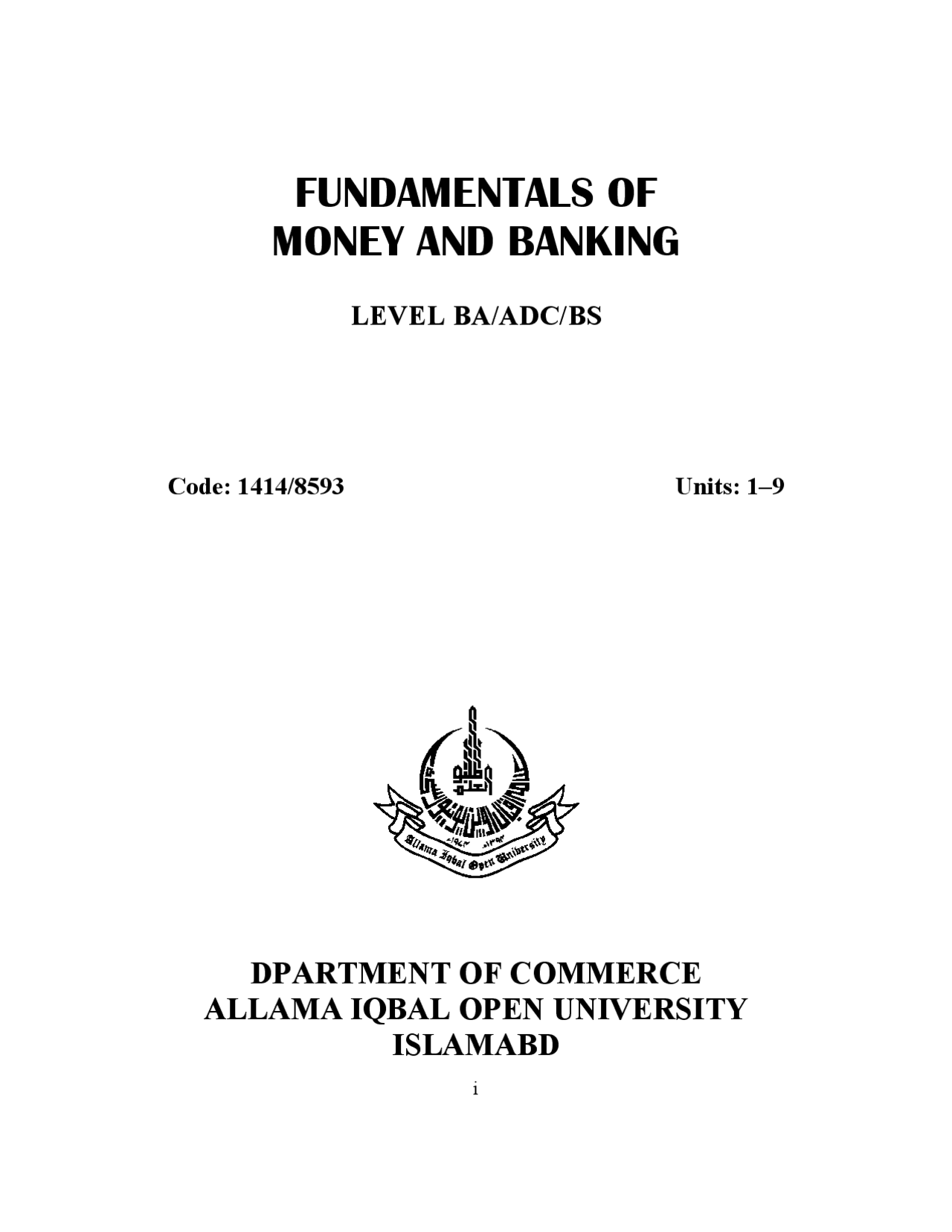 Fundamentals Of Money And Banking Docsity