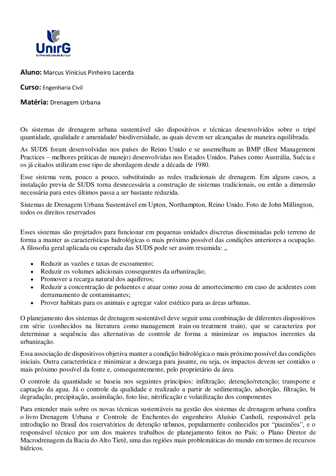 Drenagem Urbana Sustentavel Docsity