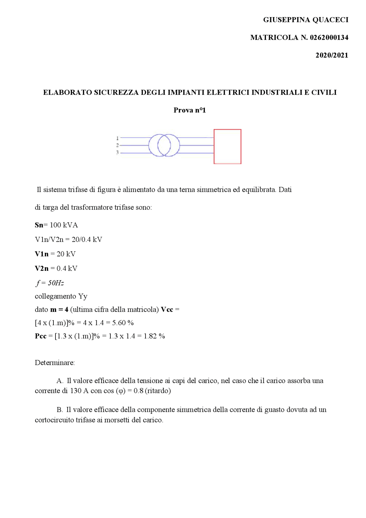 Elaborato Sicurezza Degli Impianti Elettrici Industriali E Civili Docsity