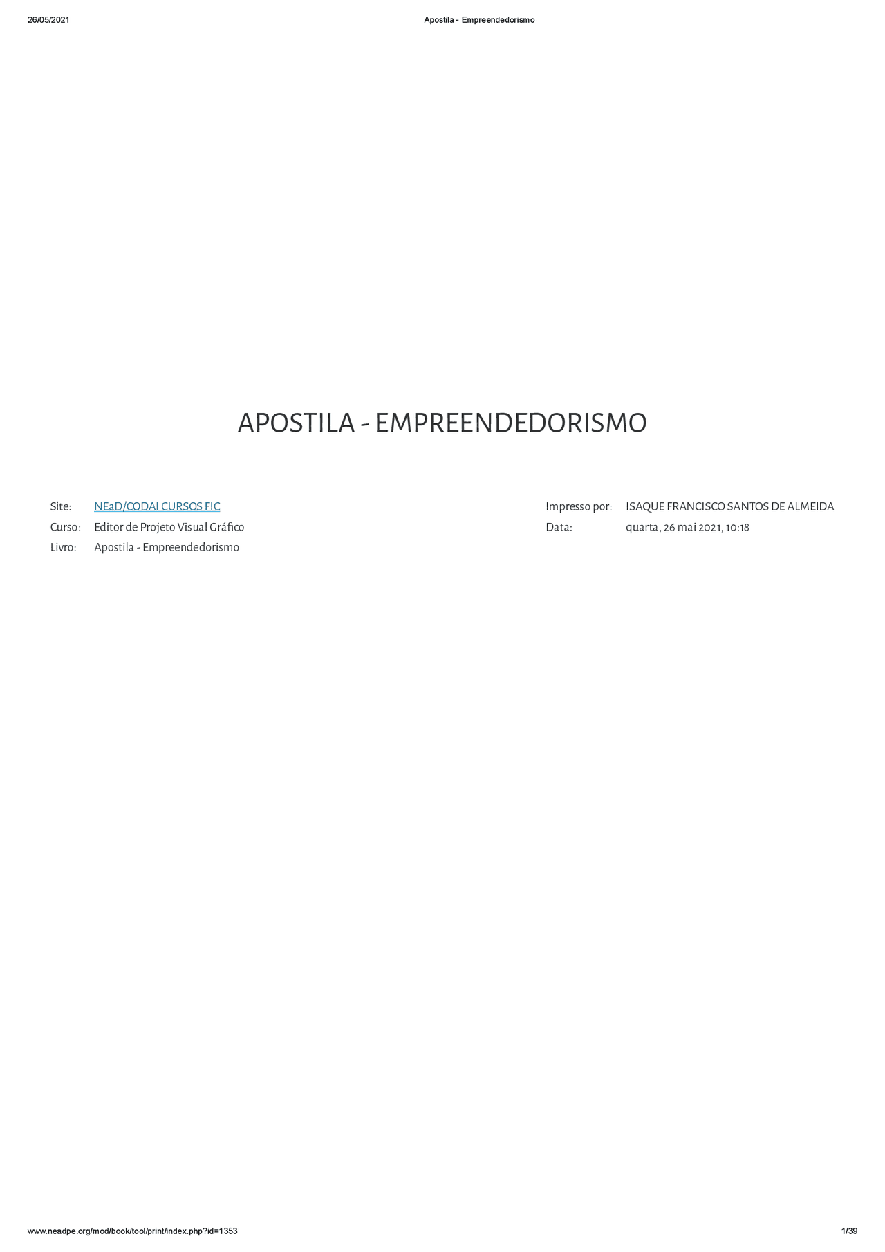 Curso Empreendedorismo Docsity
