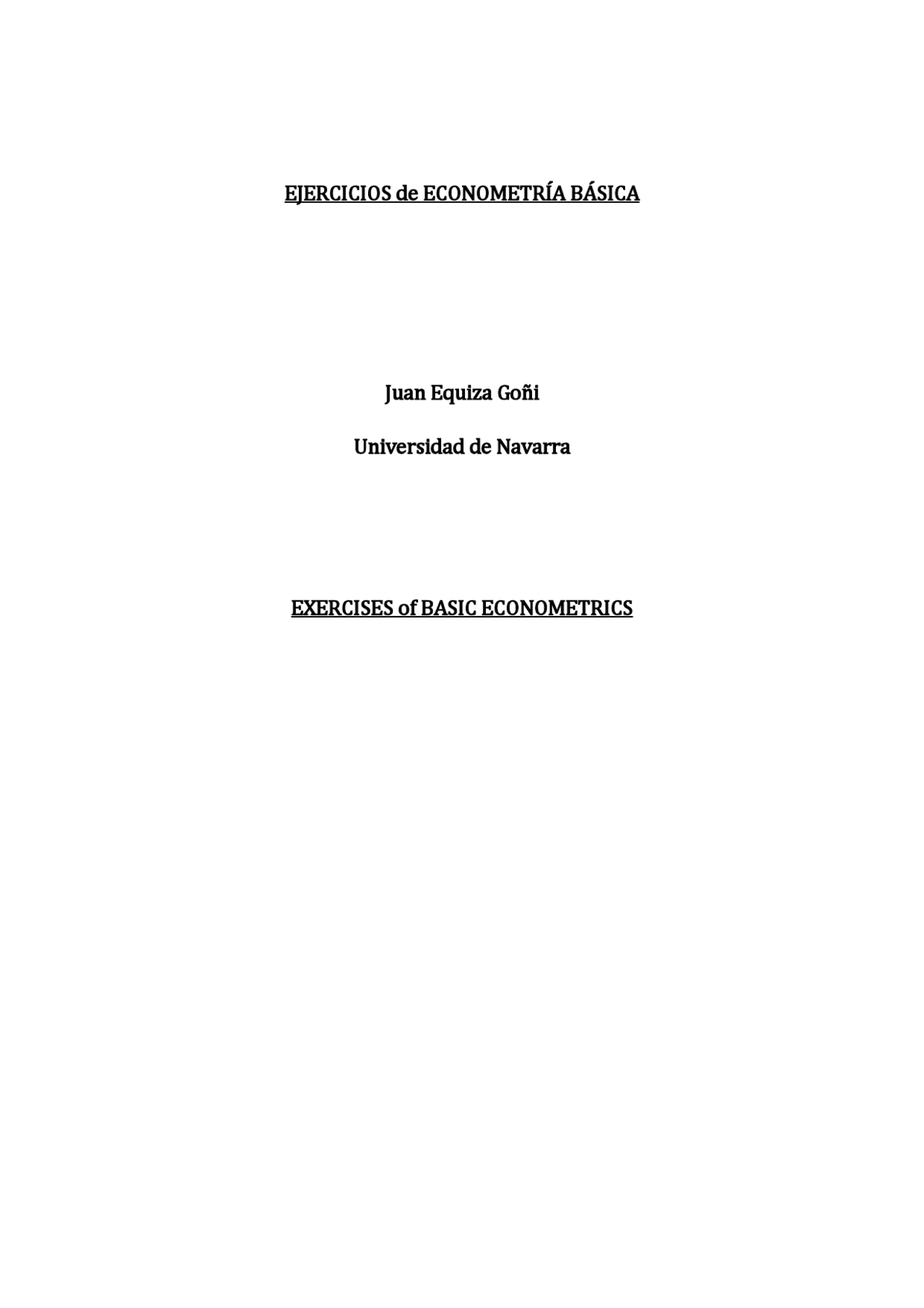 ejercicios resueltos econometria | Ejercicios de Introducción a la Econometría | Docsity