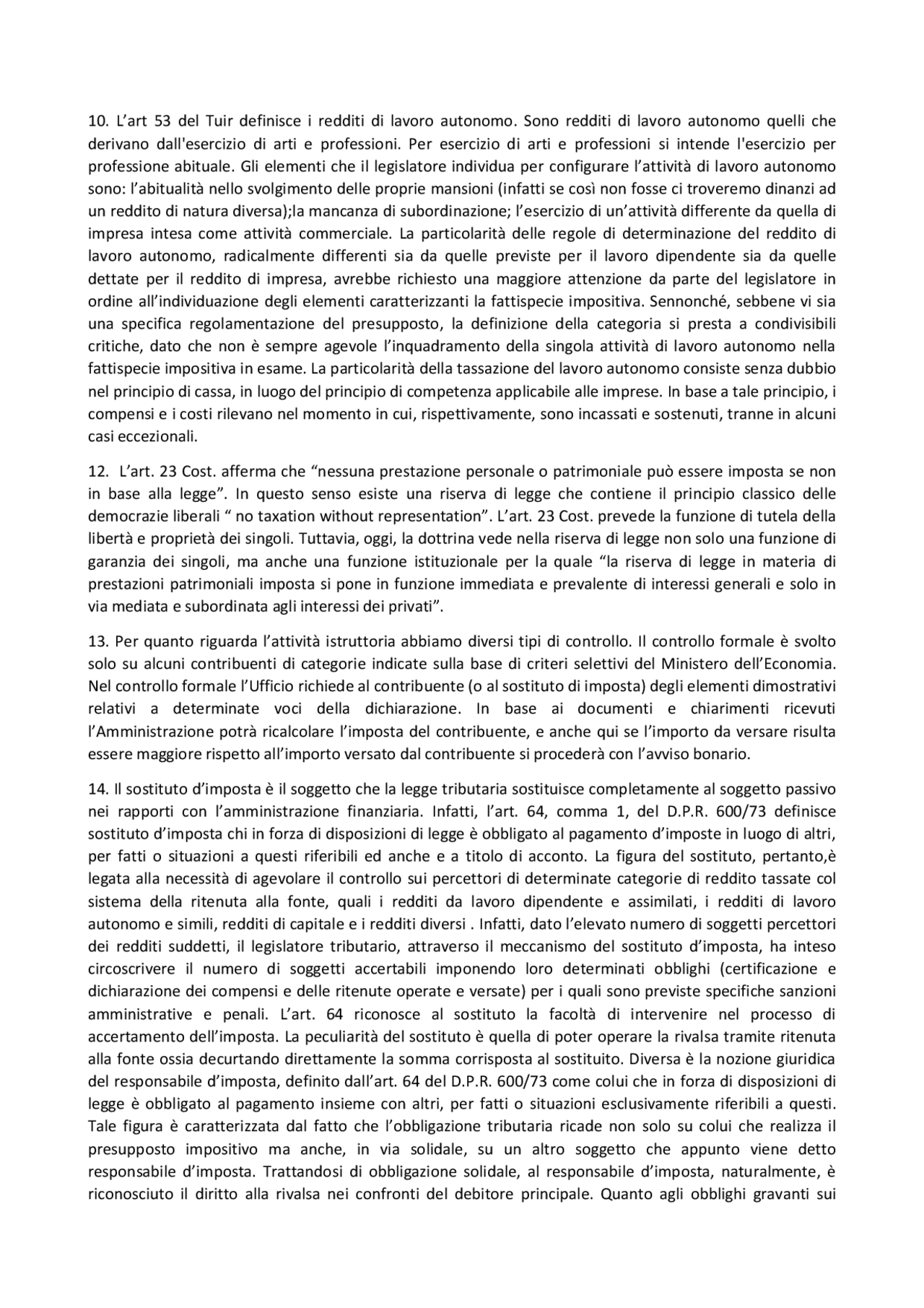 Risposte a domande esame di Diritto Tributario - Docsity