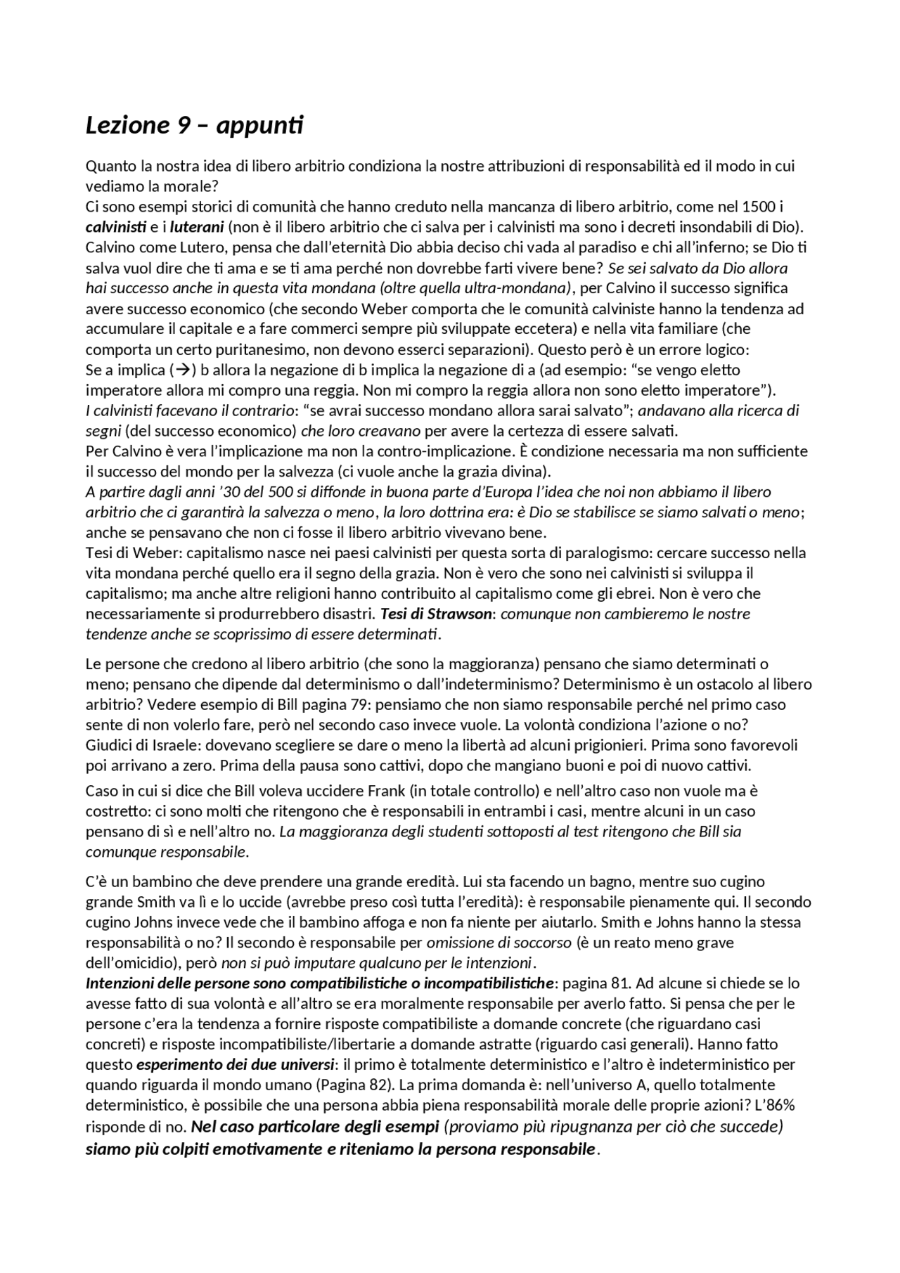 Scienze Cognitive Appunti Docsity