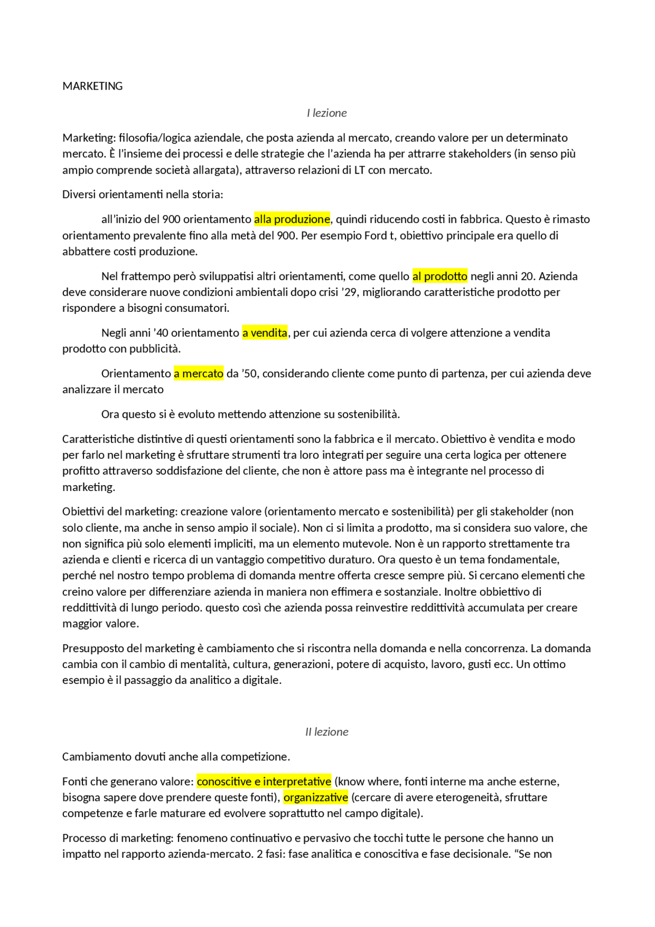 Marketing Appunti Modulo 1 Docsity
