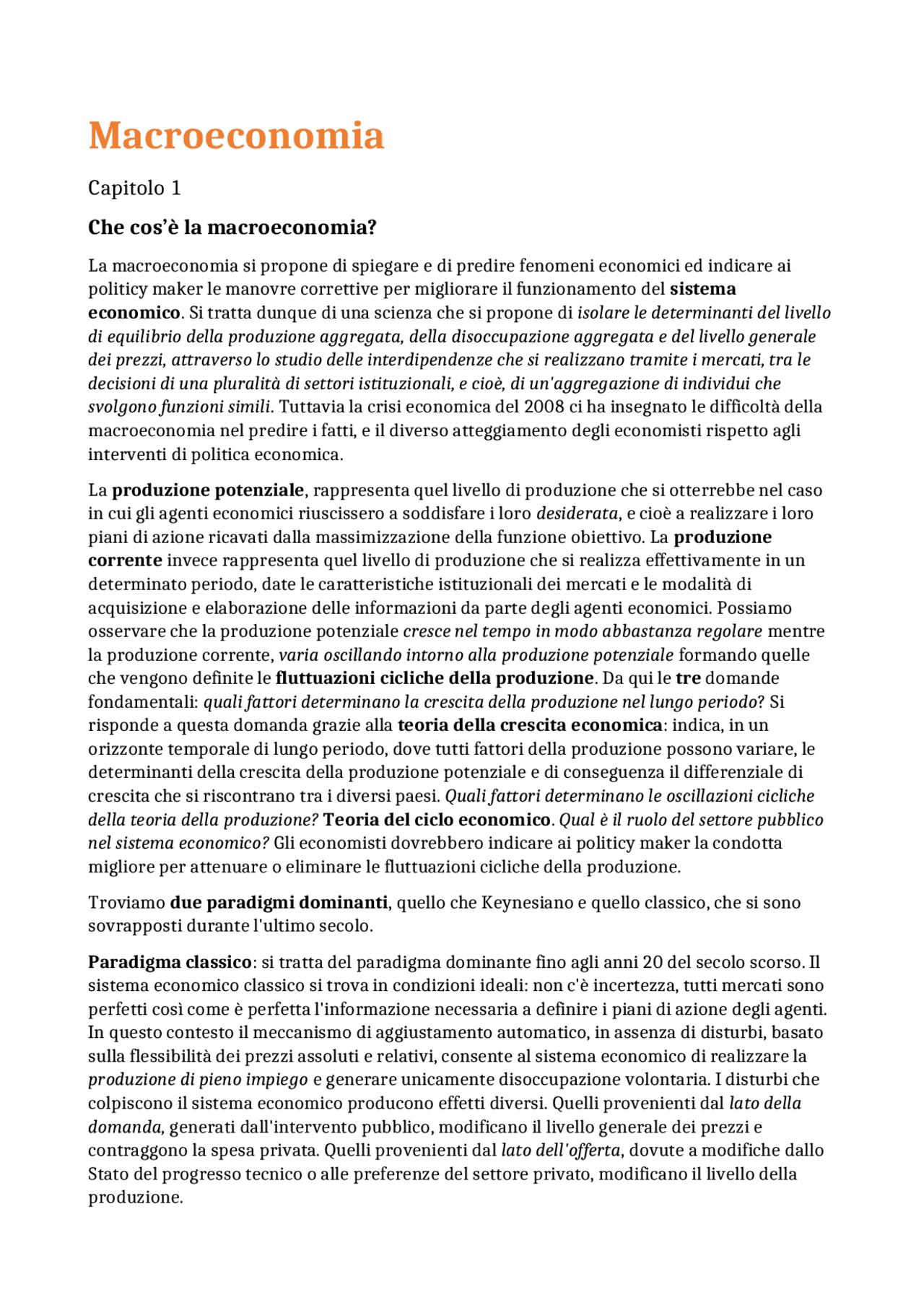Macroeconomia Modelli Macroeconomici Docsity