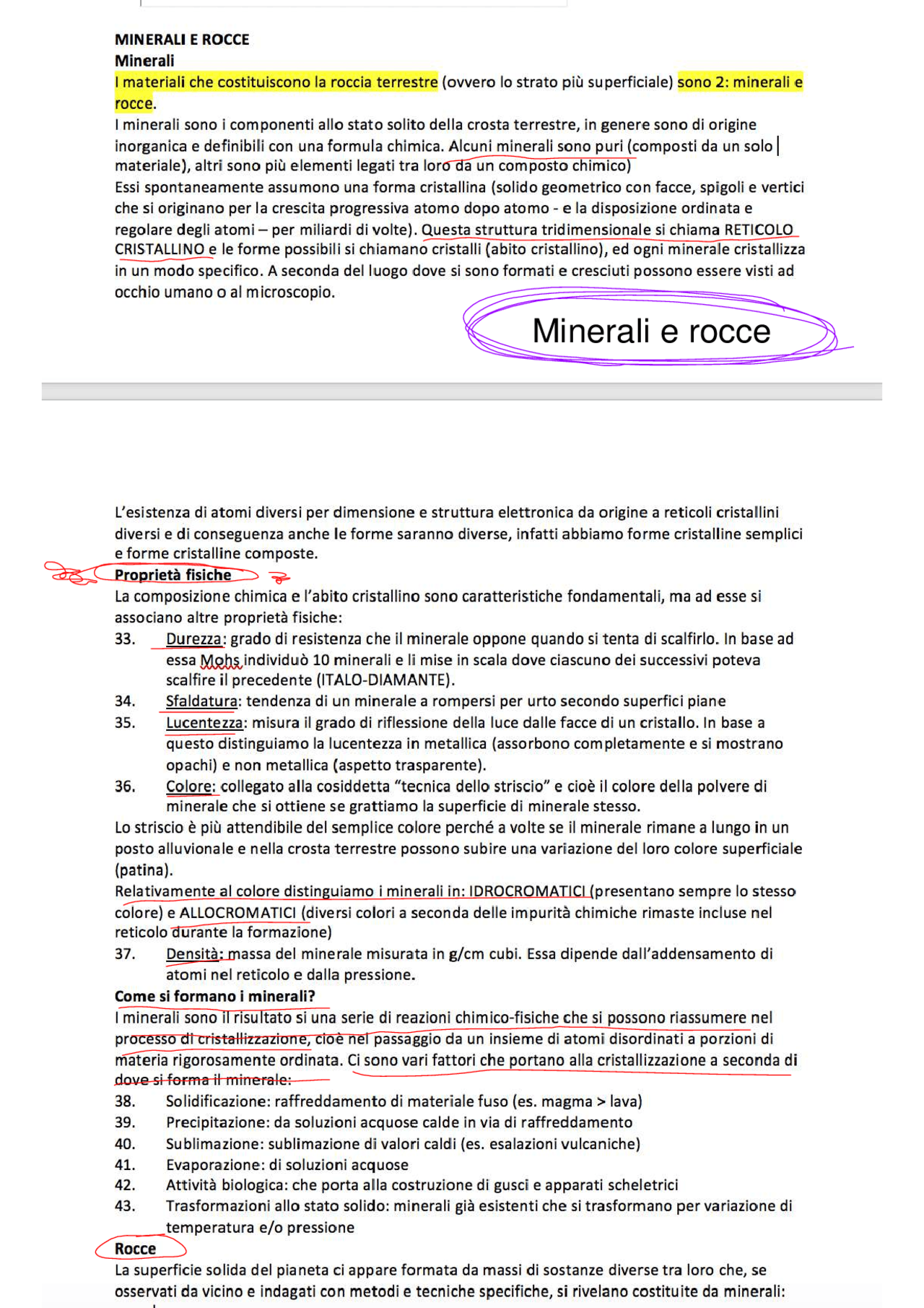 Classificazione Dei Minerali E Tipi Di Rocce Docsity