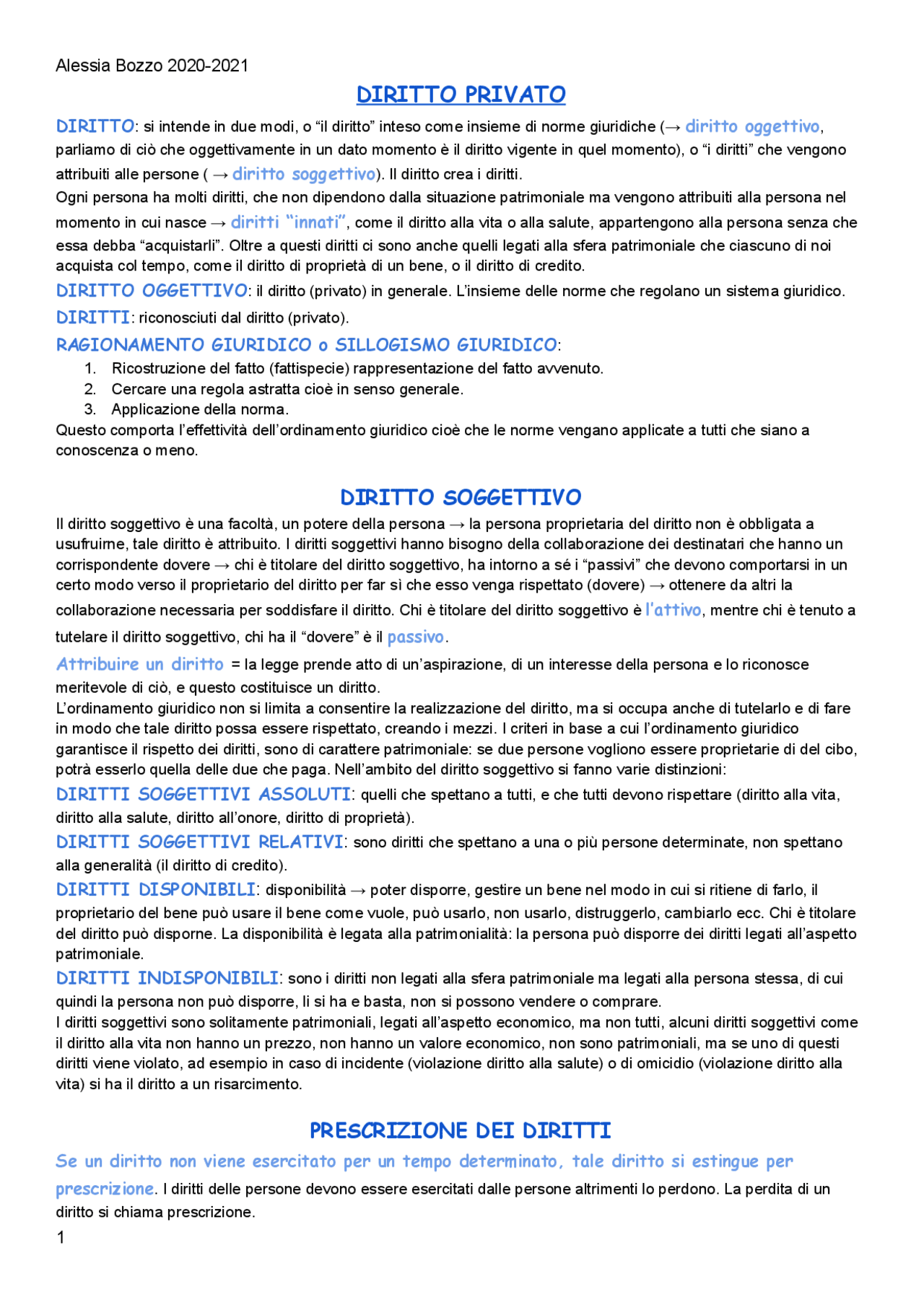 Diritto Privato Luca Nanni Unige - Docsity
