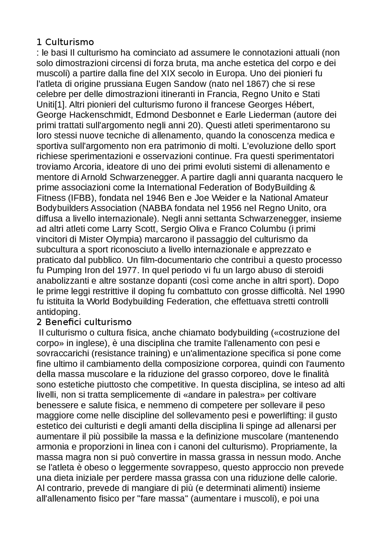 Culturismo Unipegaso Dispense Di Scienze Motorie Docsity