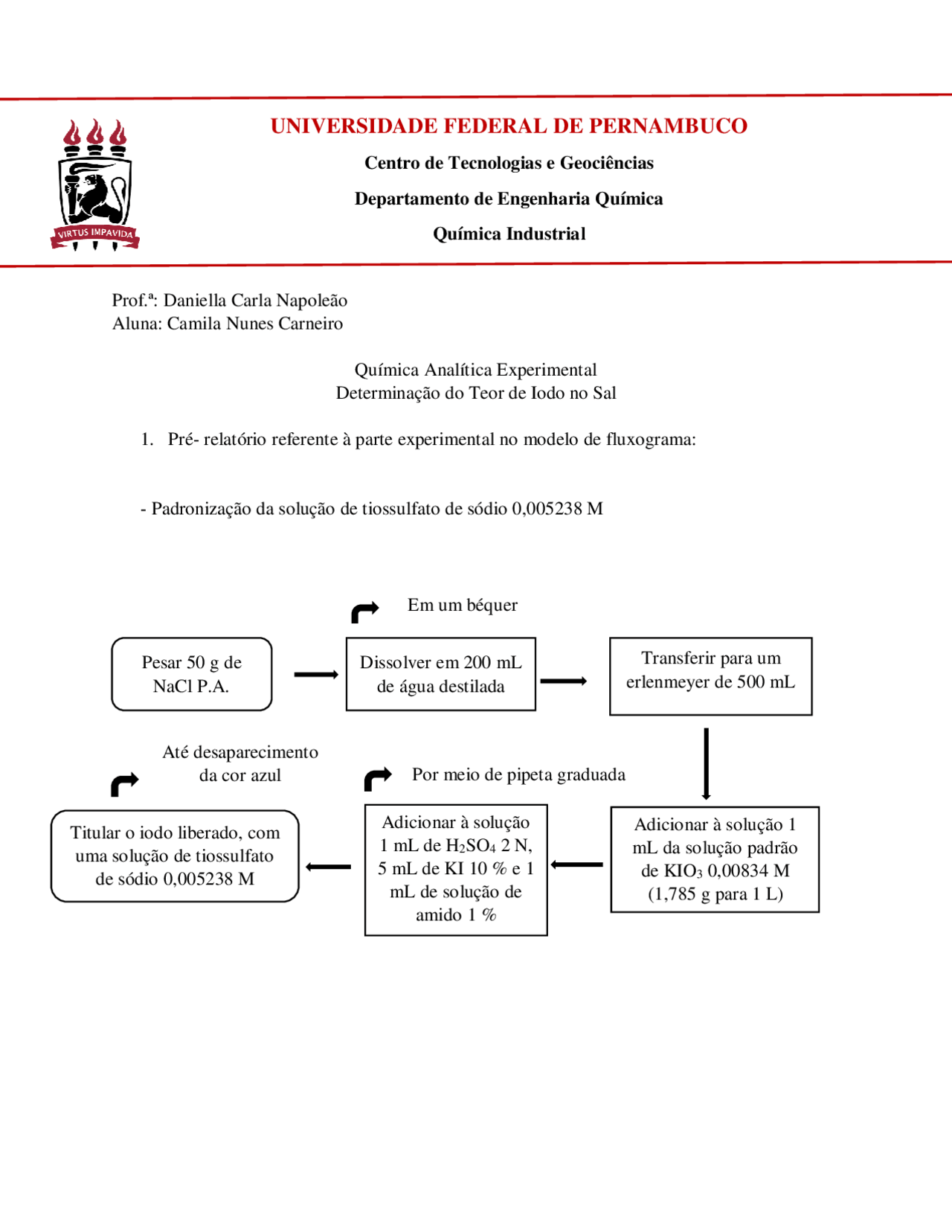 Volumetria de Oxidação-Redução – Iodometria - Docsity