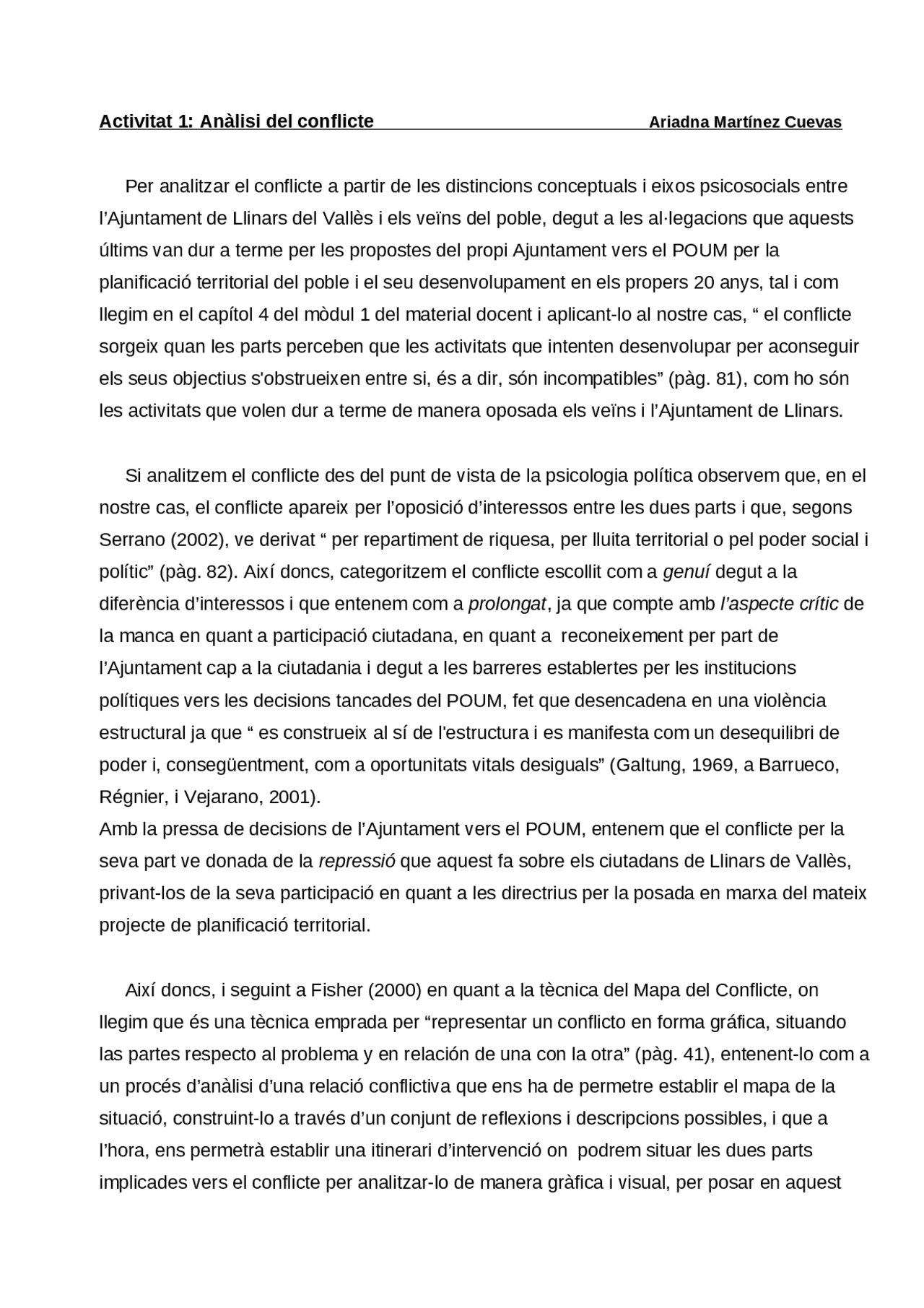 Analisi del conflicte: Mapa de conflicte - Docsity