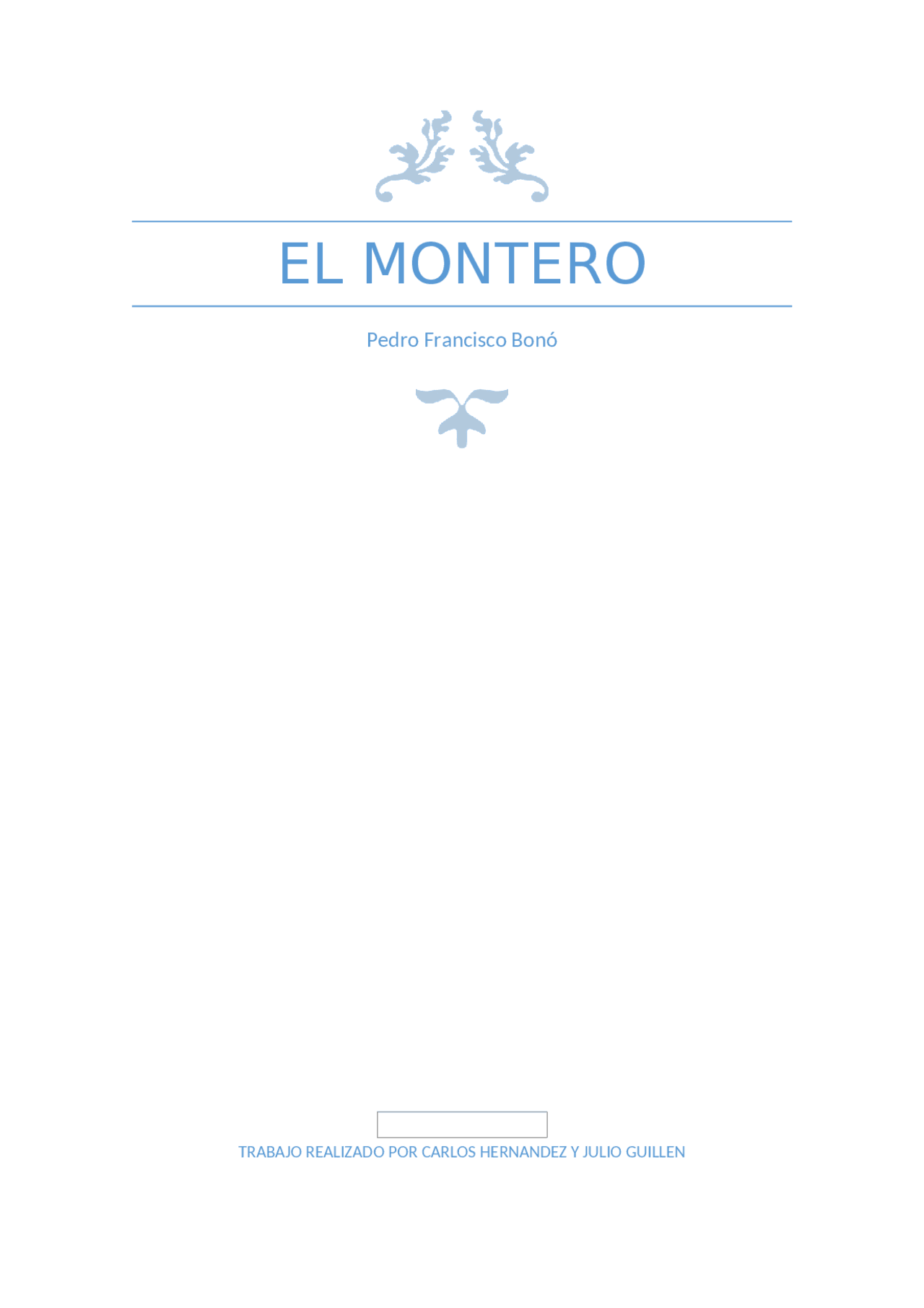 EL MONTERO Pedro Francisco Bonó | Assignments Earth science | Docsity