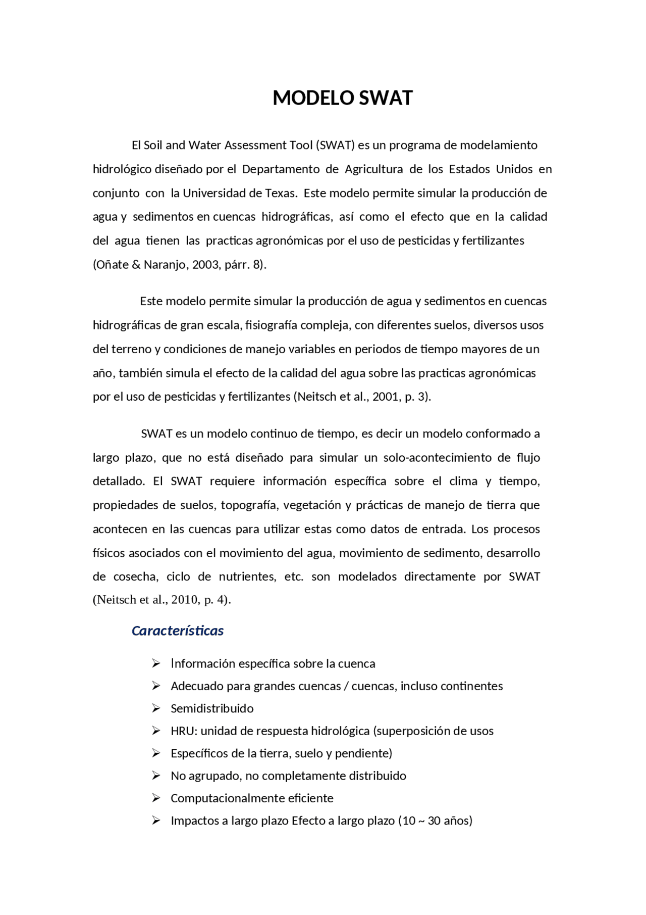 MODELO SWAT - HIDROLOGIA GENERAL | Apuntes de Hidrología - Docsity