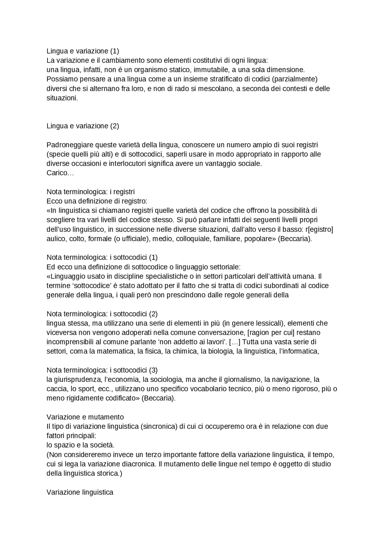 Linguistica Generale E Applicata Docsity