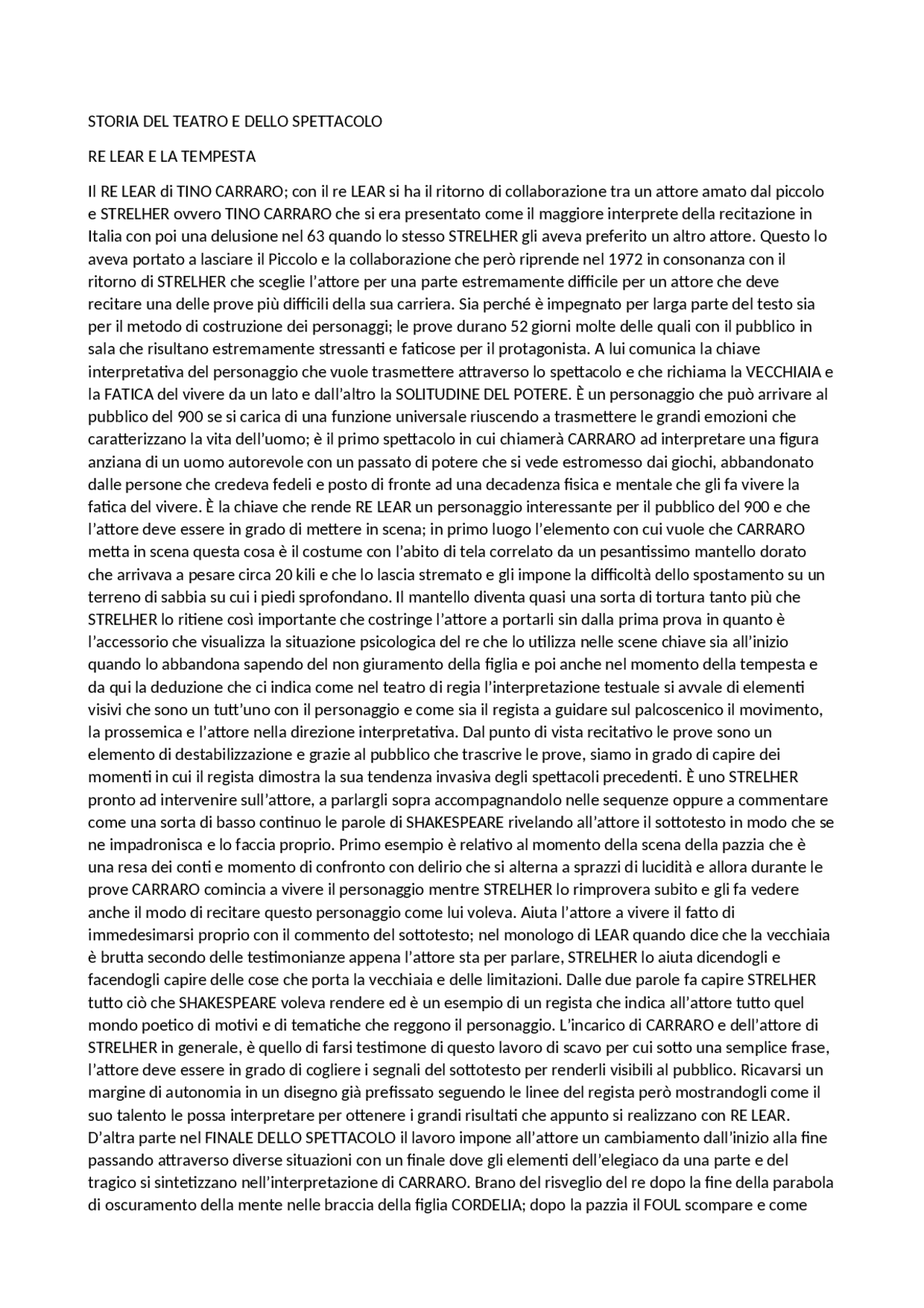 Re Lear E La Tempesta Docsity