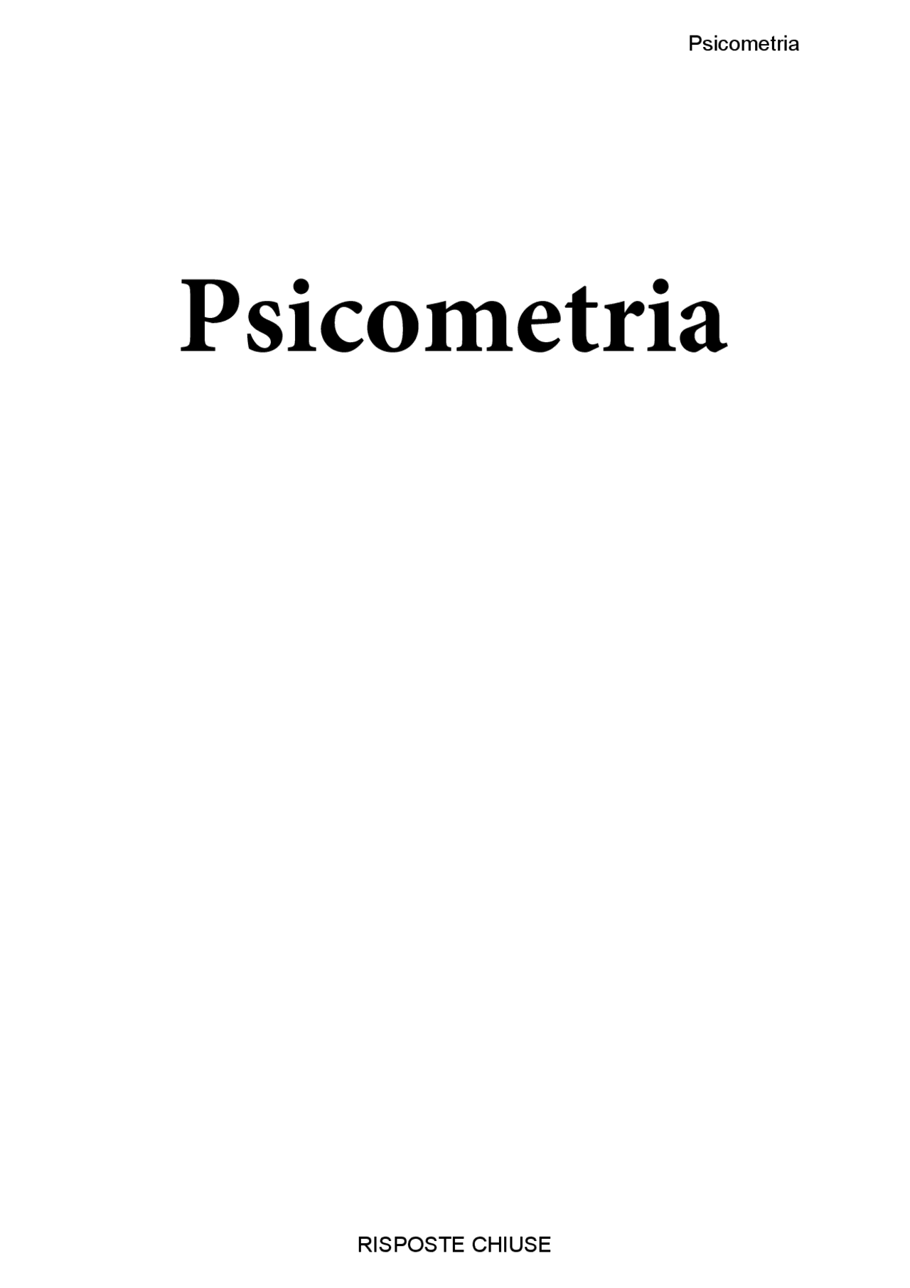Psicometria Paniere Compilato Ecampus Panieri Di Psicometria Docsity