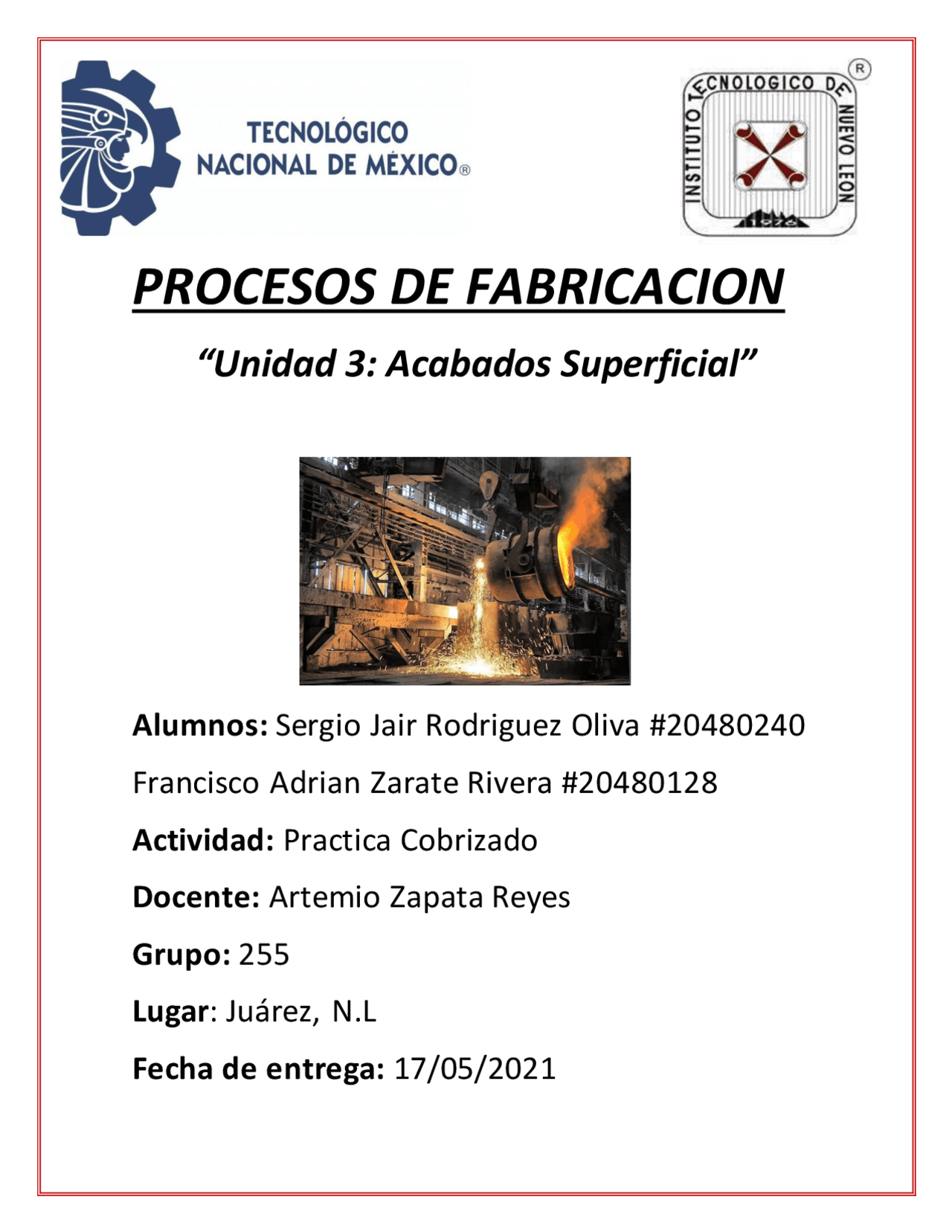 Practica De Procesos Apuntes De Procesos De Producción Docsity