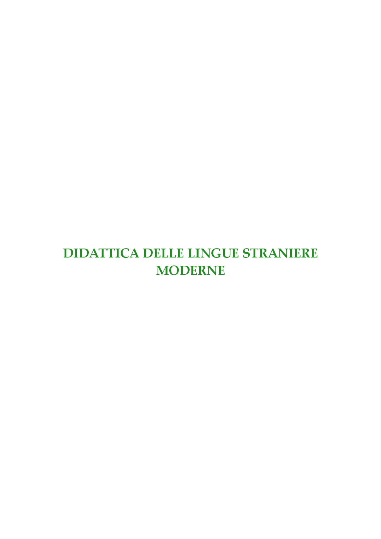 Appunti Didattica Delle Lingue Straniere Moderne Docsity