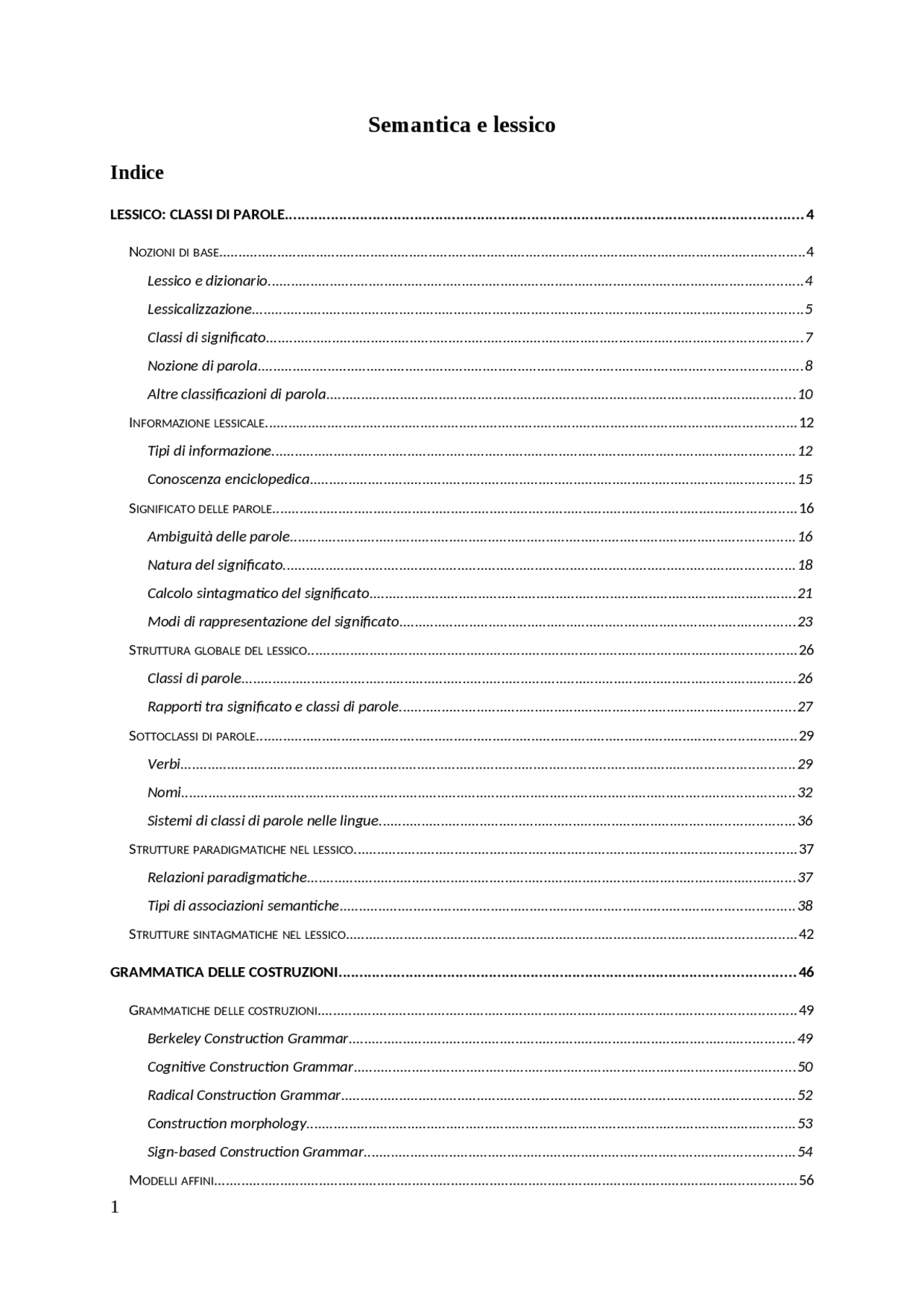 Semantica e lessico - Masini - Docsity