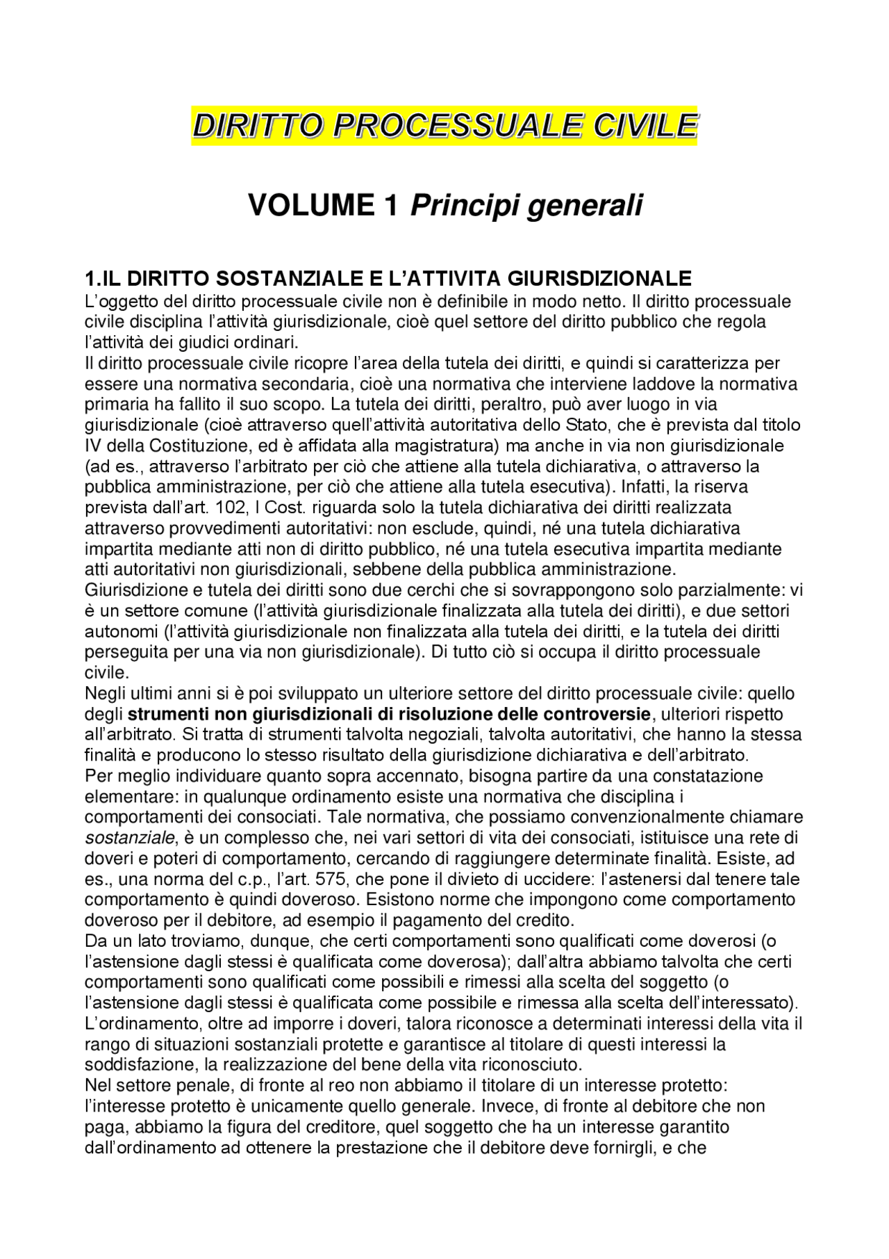 Procedura Luiso Volume 1 Docsity