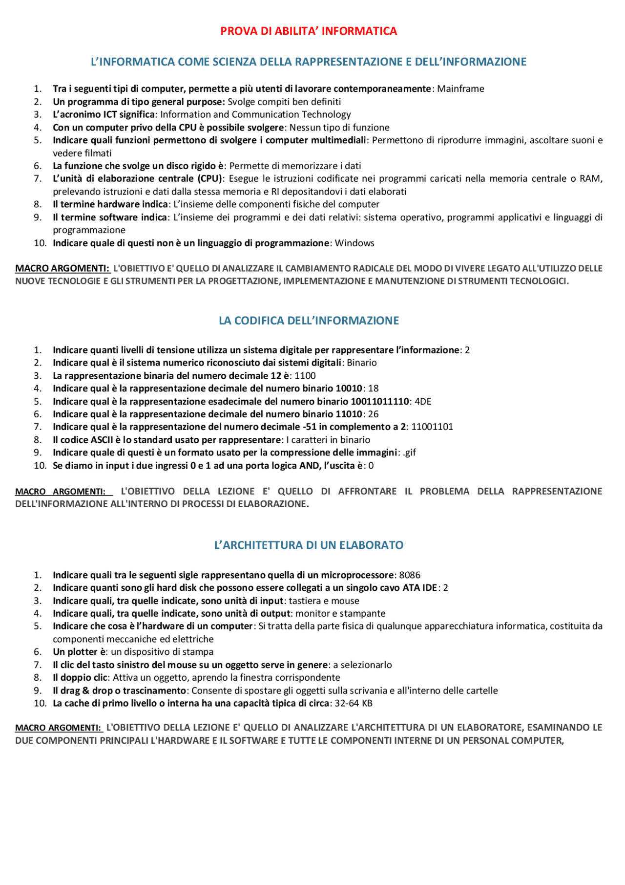 Informatica Universita Pegaso Scienze Motorie Docsity