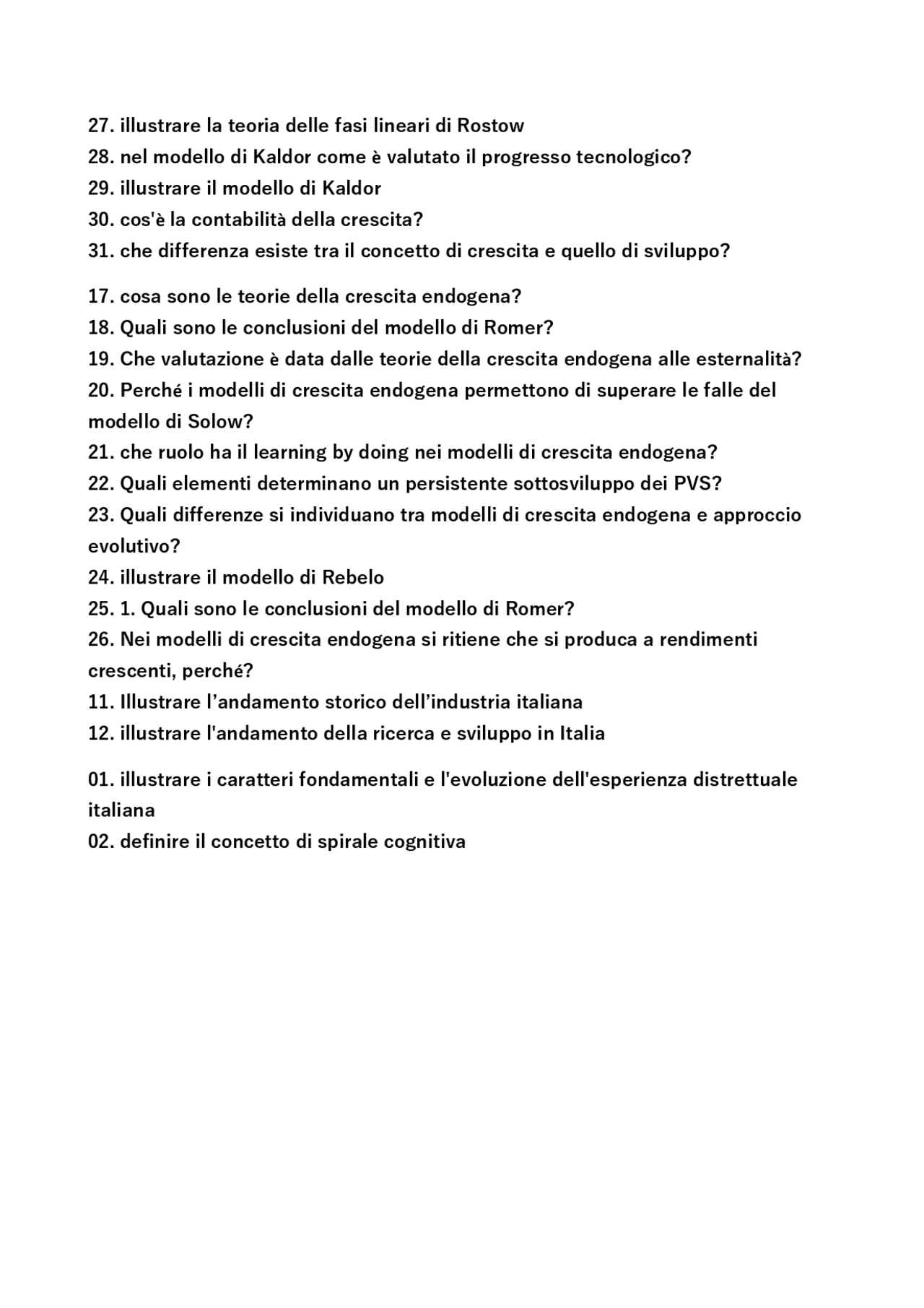Domnde Aperte Mancanti Economia Applicata Docsity