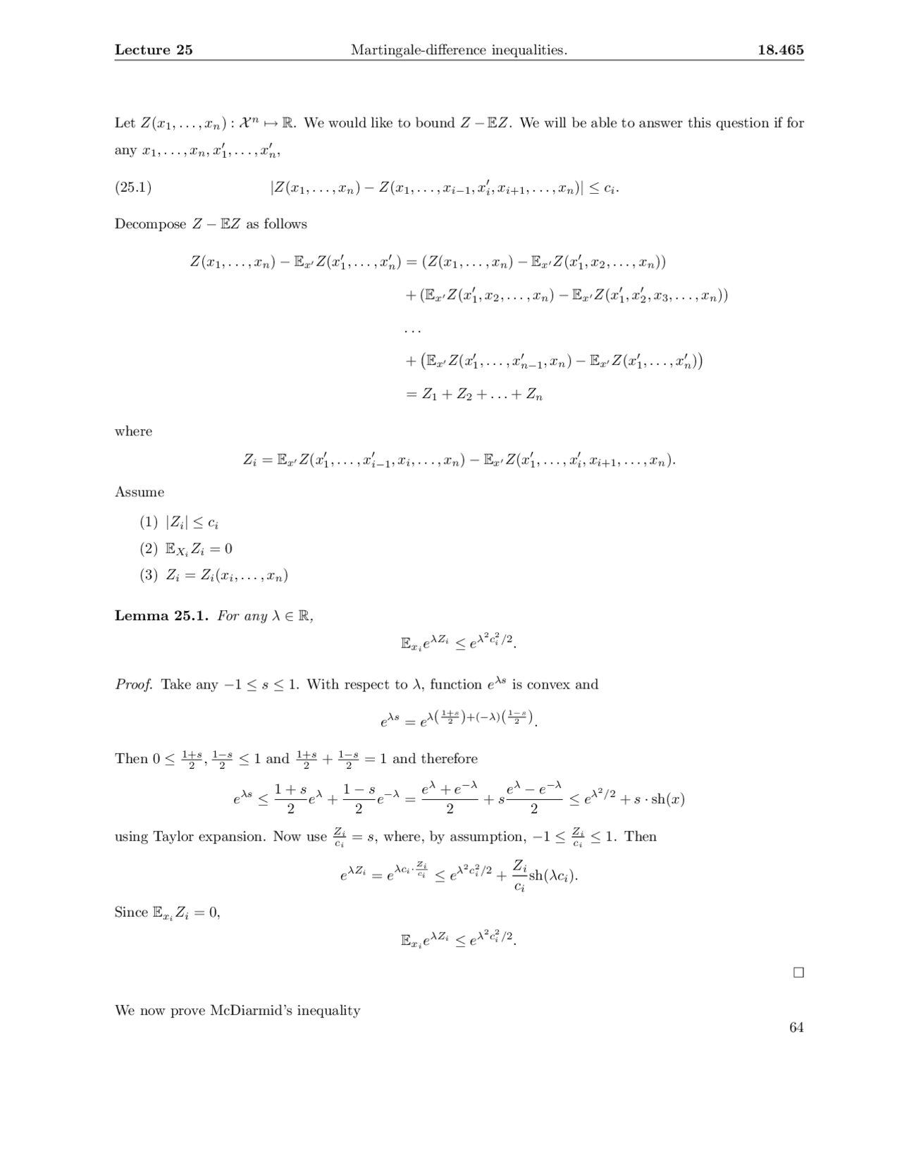 Martingale-Difference Inequalities - Docsity