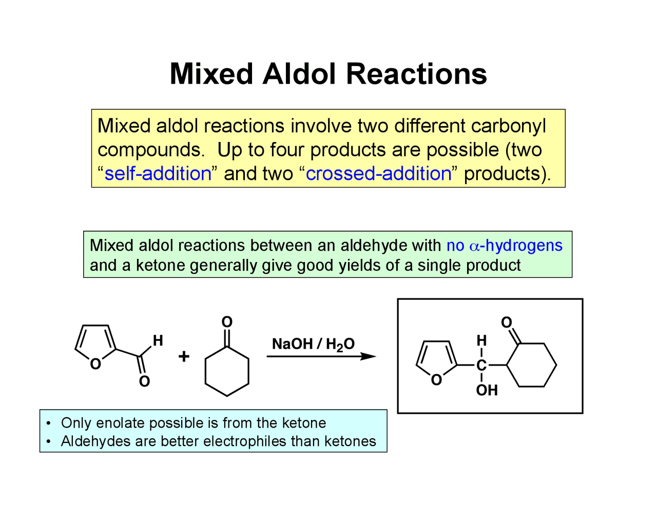 Lecture Notes on Mixed Aldol Reactions - Docsity