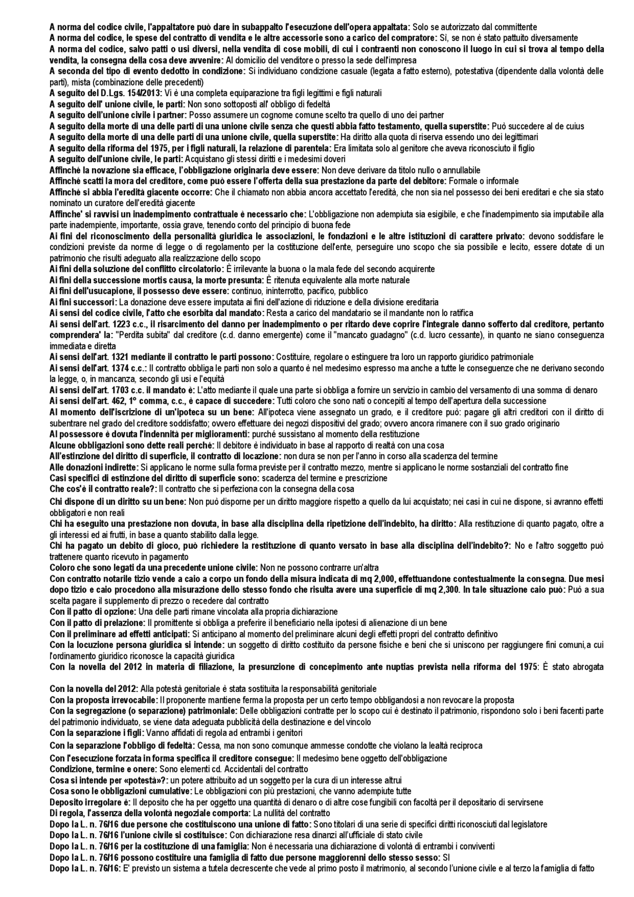 DIRITTO PRIVATO L-18 PEGASO - Docsity