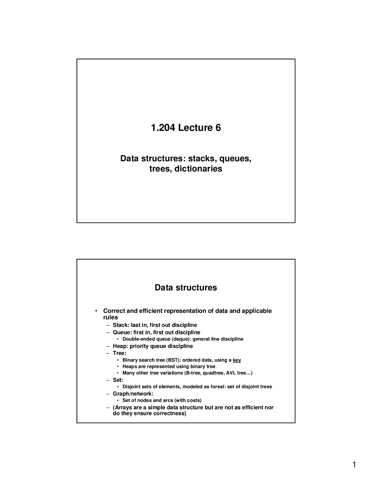 Data Structures: Stacks, Queues, Trees, Dictionaries - Docsity