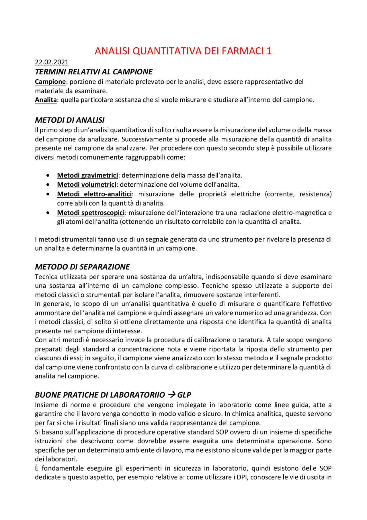 Analisi Quantitativa Dei Farmaci 1 Per Ctf Appunti Di Chimica