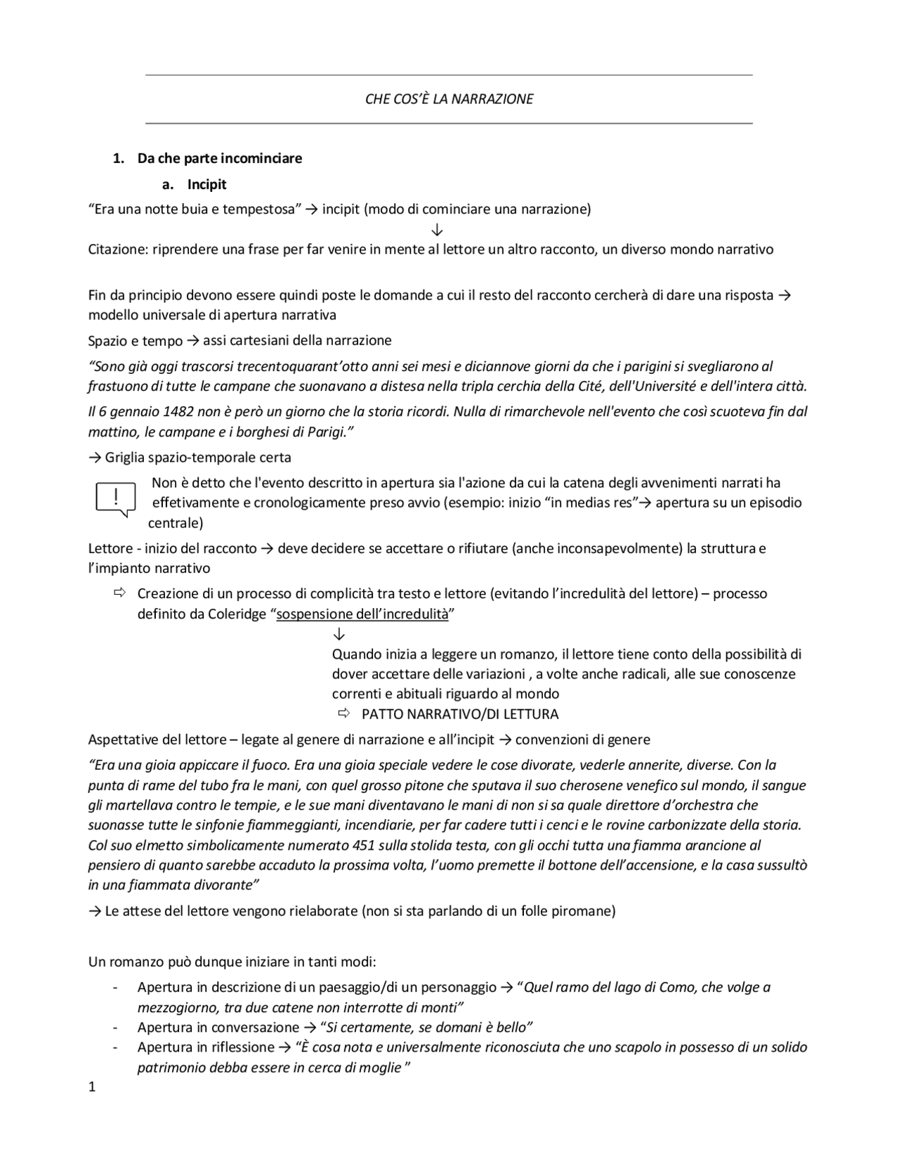 Riassunto Cosè La Narrazione Bernardelli Docsity