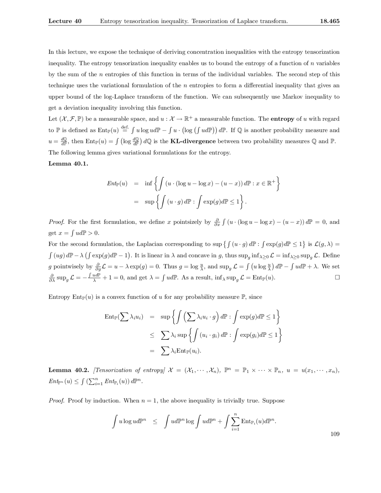 Entropy Tensorization Inequality Tensorization Of Laplace Transform