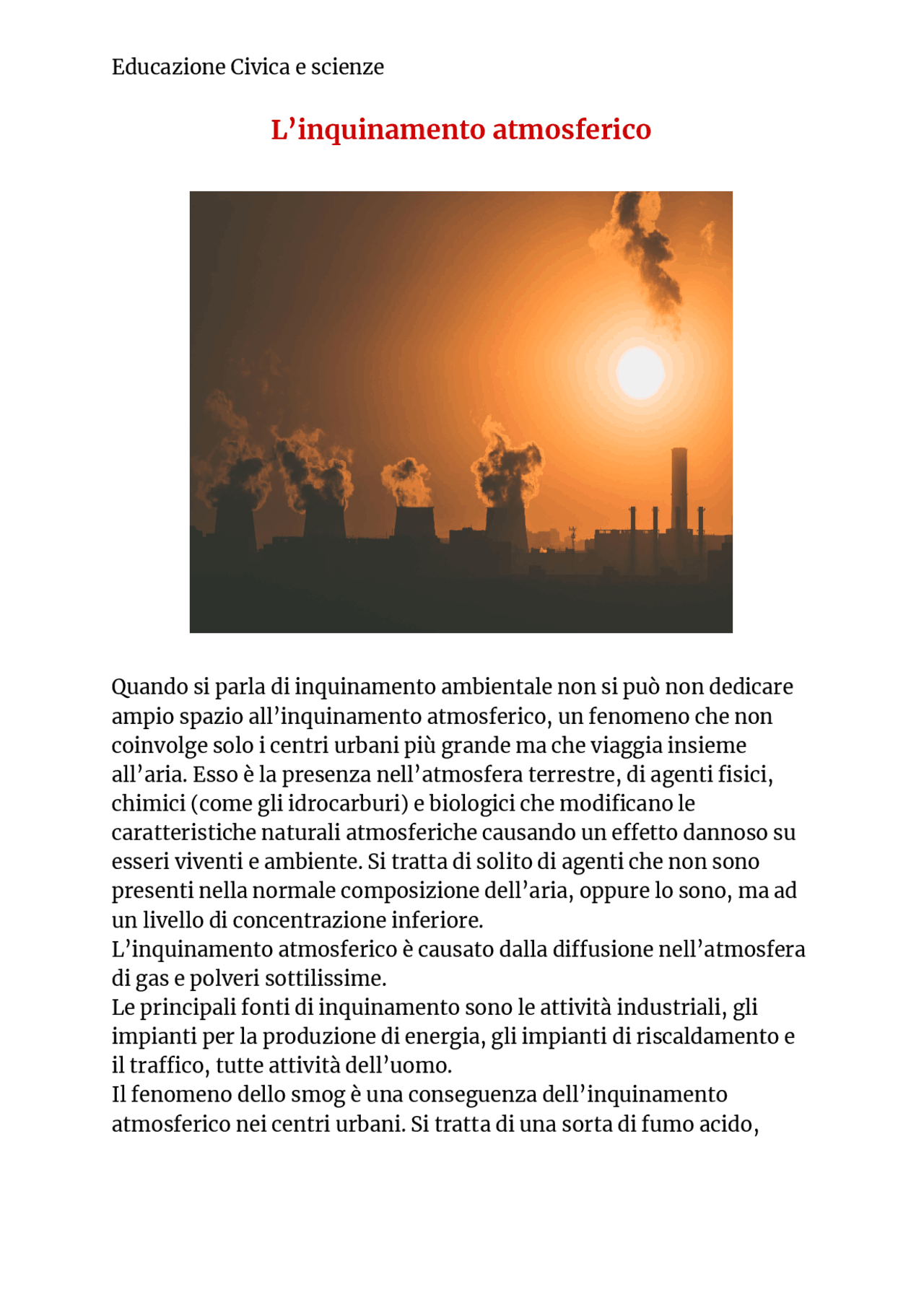Educazione Civica E Scienze Docsity