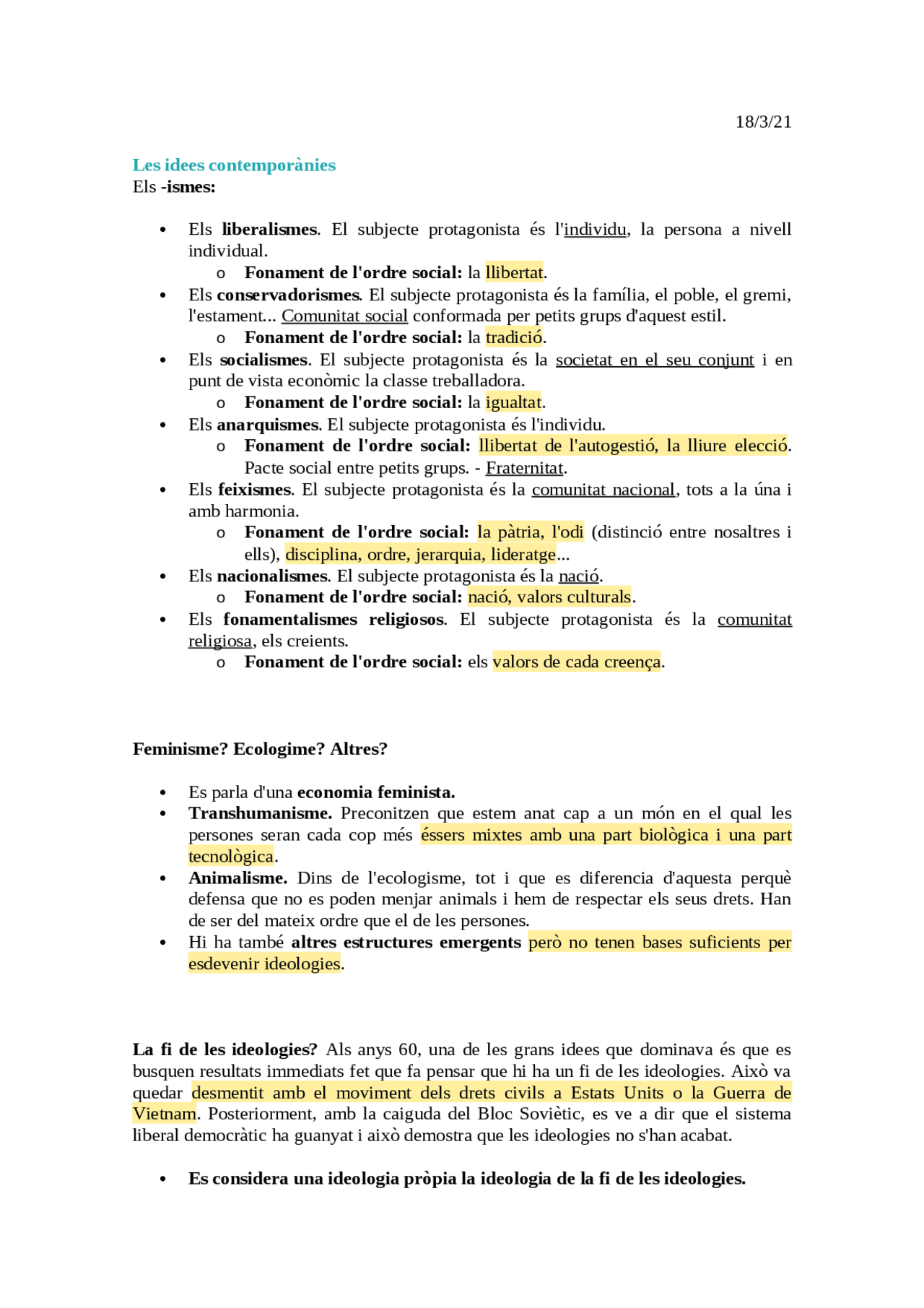 Classe Ciència Política Docsity
