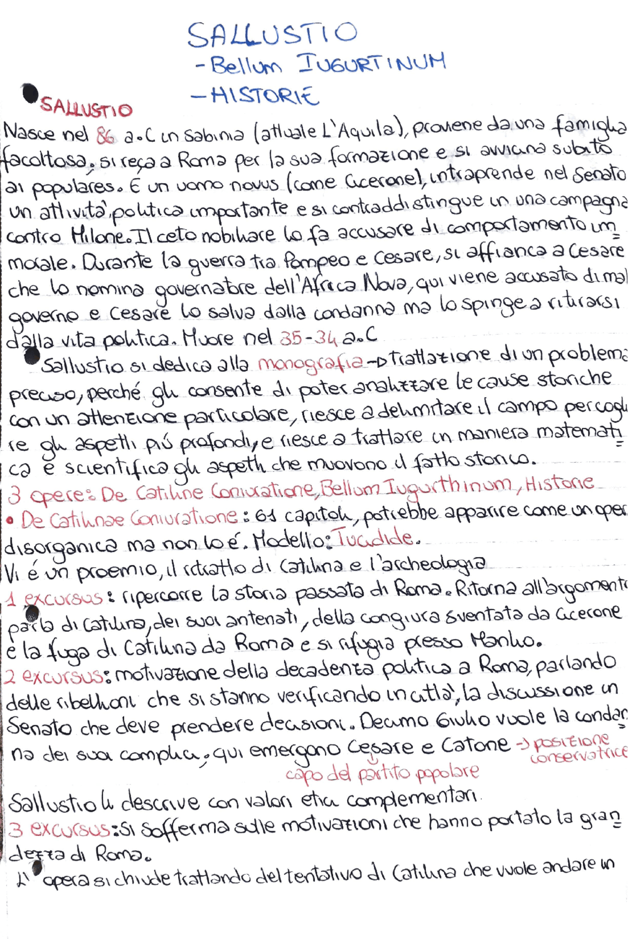 Sallustio Vita E Opere Principali Docsity