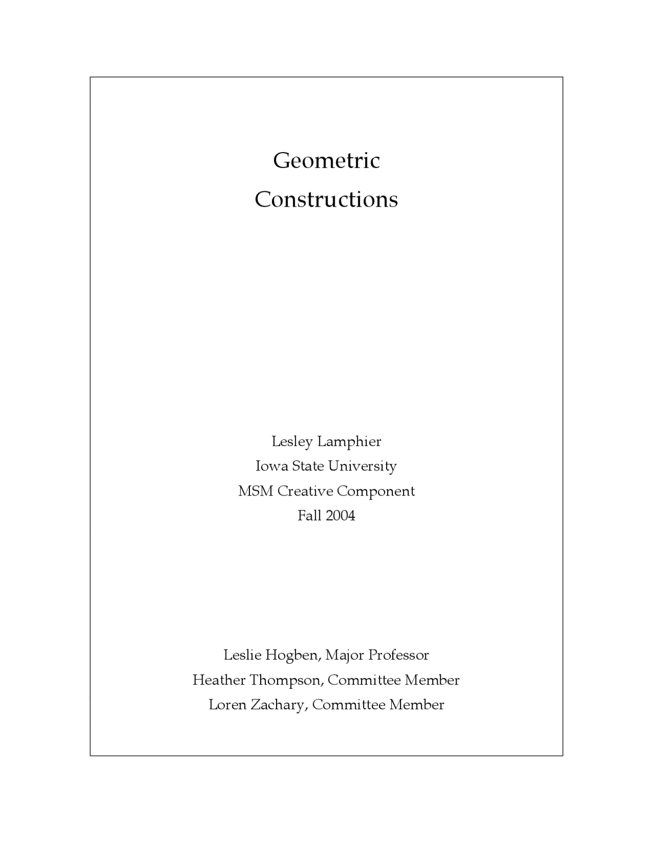 Geometric Constructions Notes Lecture Notes Mathematics Docsity
