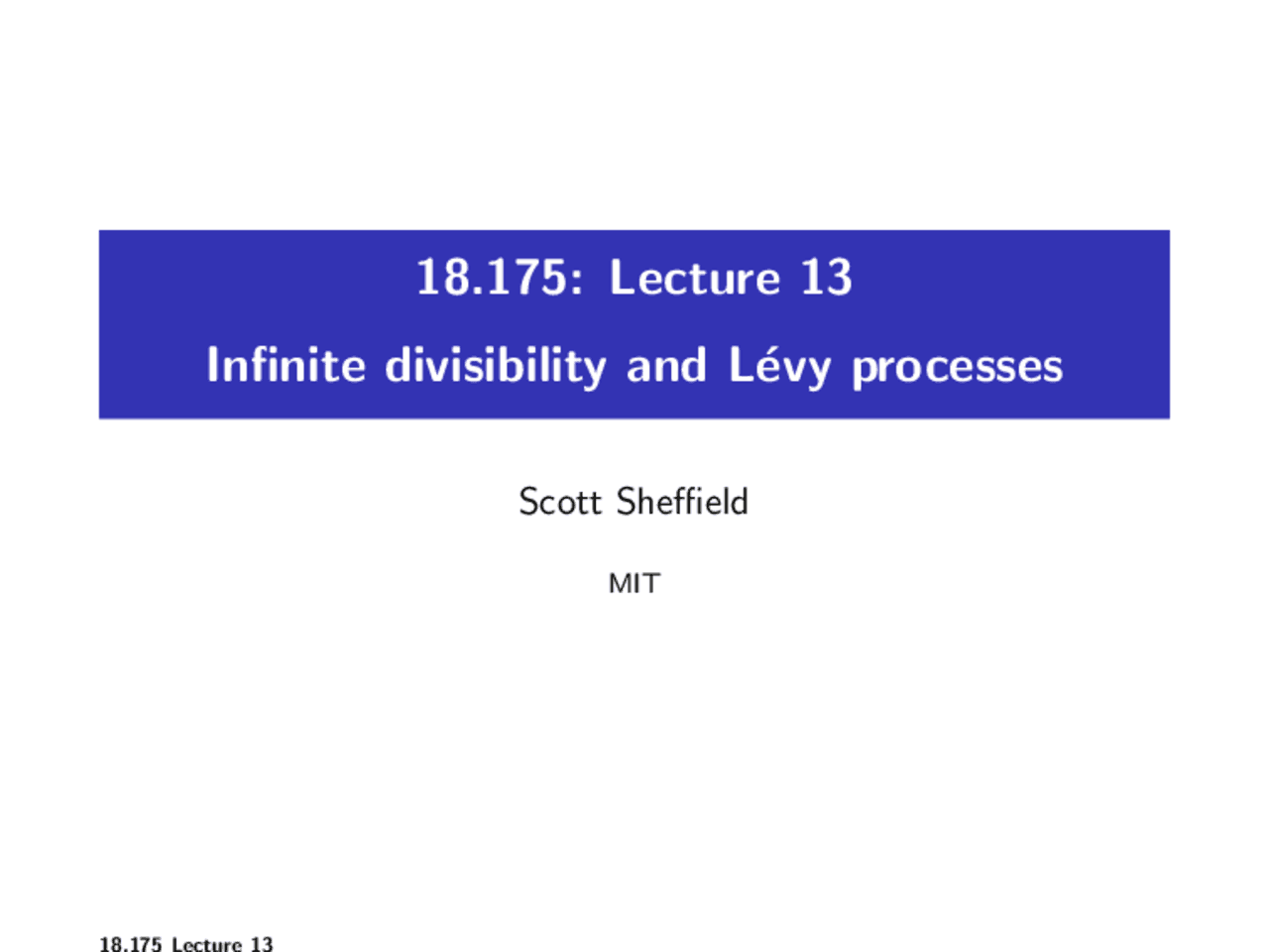 Infinite Divisibility and Levy Processes - Docsity